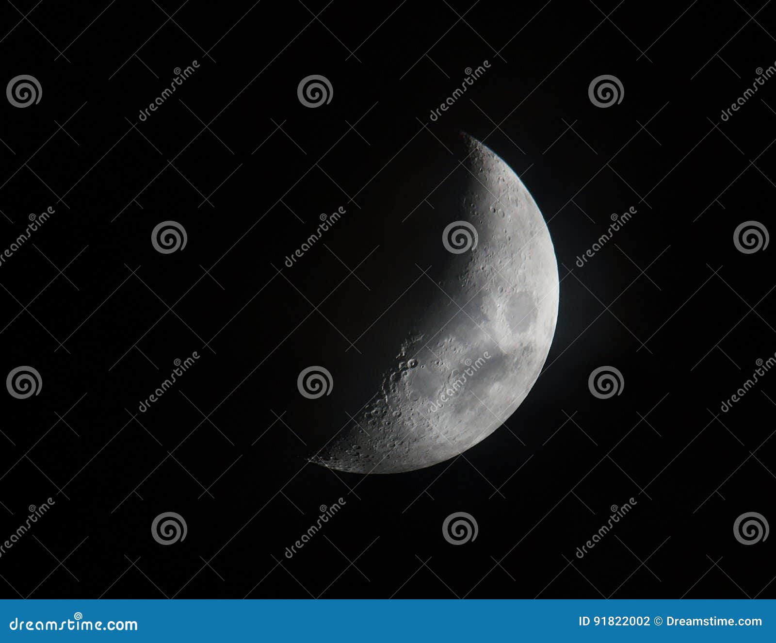 1st quarter moon stock photo. Image of crater, showing - 91822002
