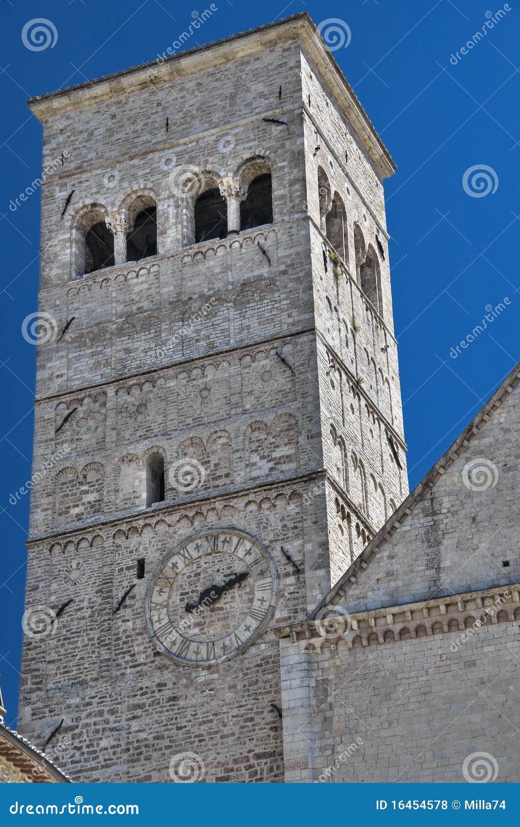 St. Rufino Belltower Cathedral. Assisi. Umbria Stock Photo - Image of ...