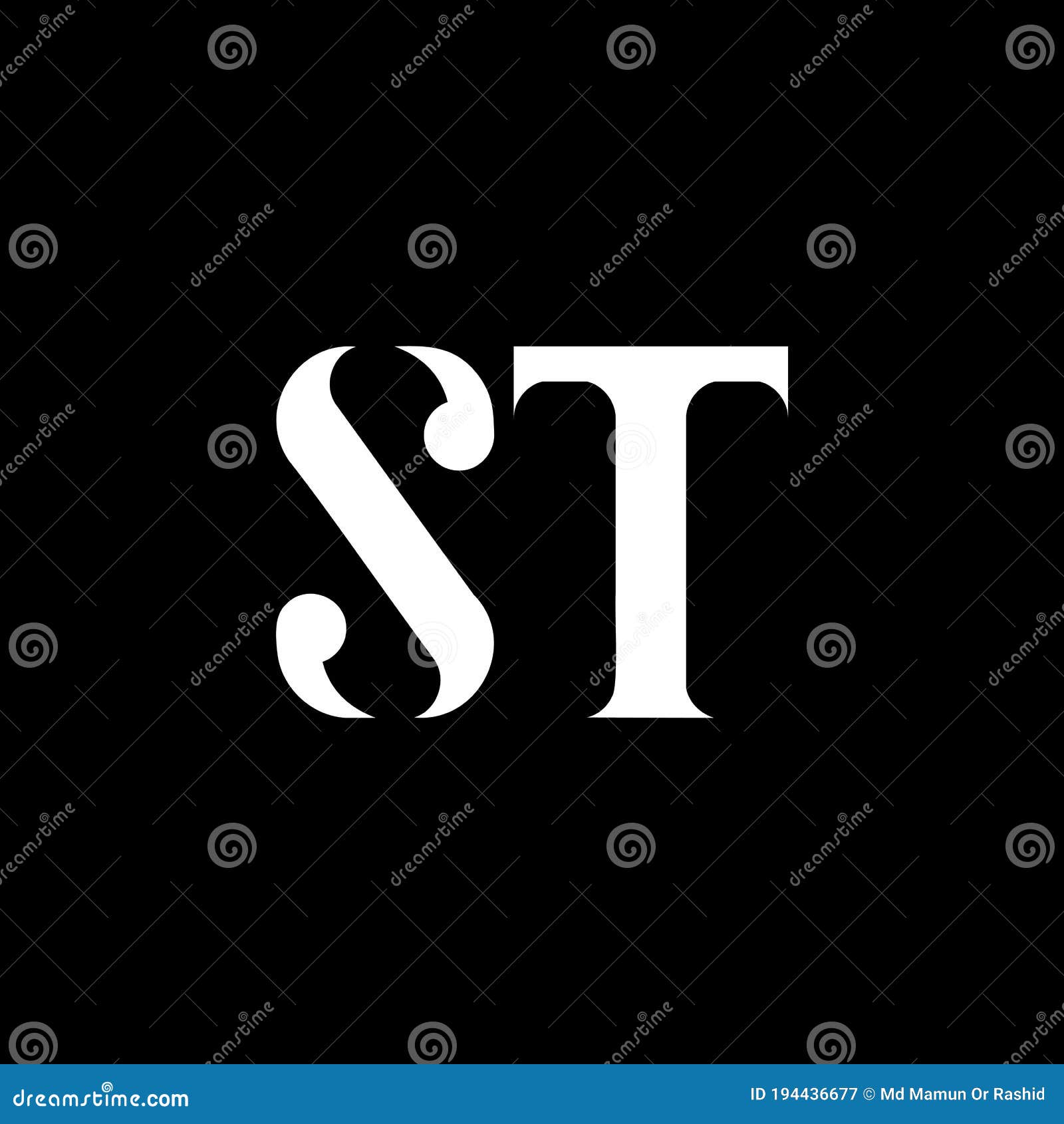 ST S T Letter Logo Design. Initial Letter ST Uppercase Monogram Logo ...