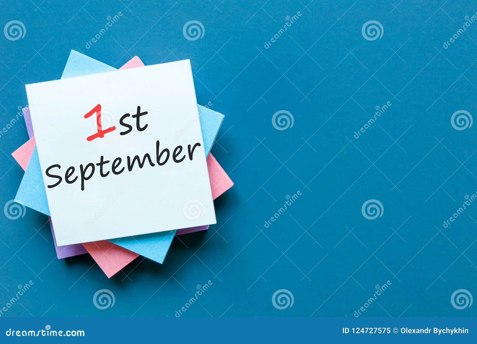 1st September. Image of September 1, Calendar on Blue Background Stock ...