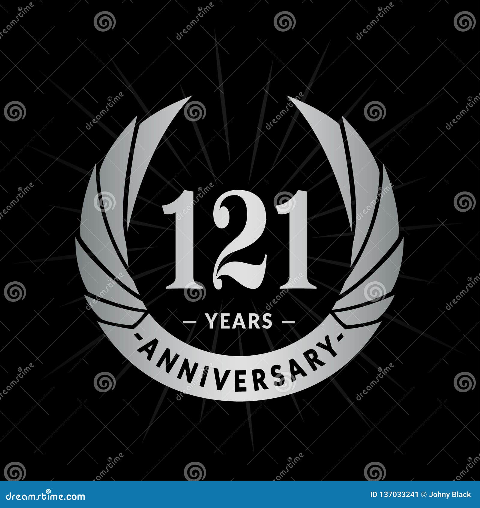 121 Years Anniversary Design Template. Elegant Anniversary Logo Design ...