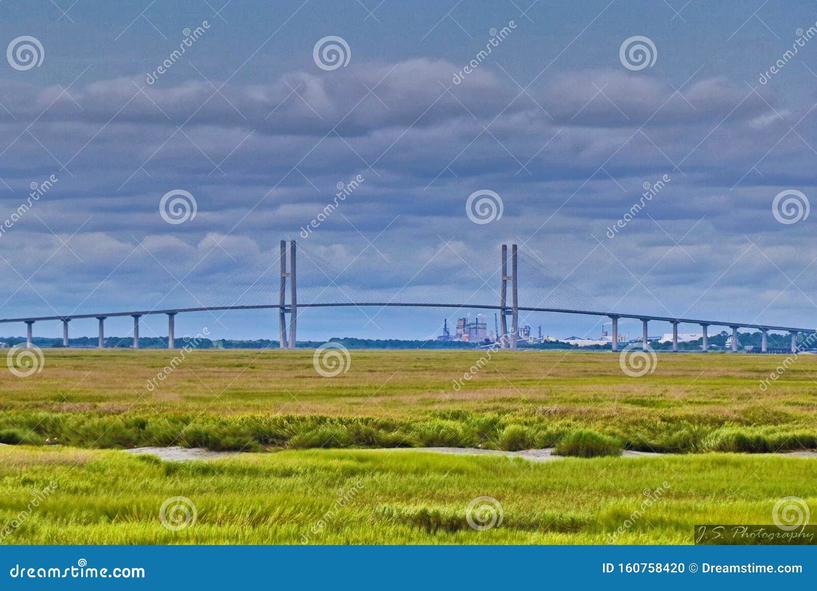 St simons bridge hdr stock photo. Image of marshland - 160758420