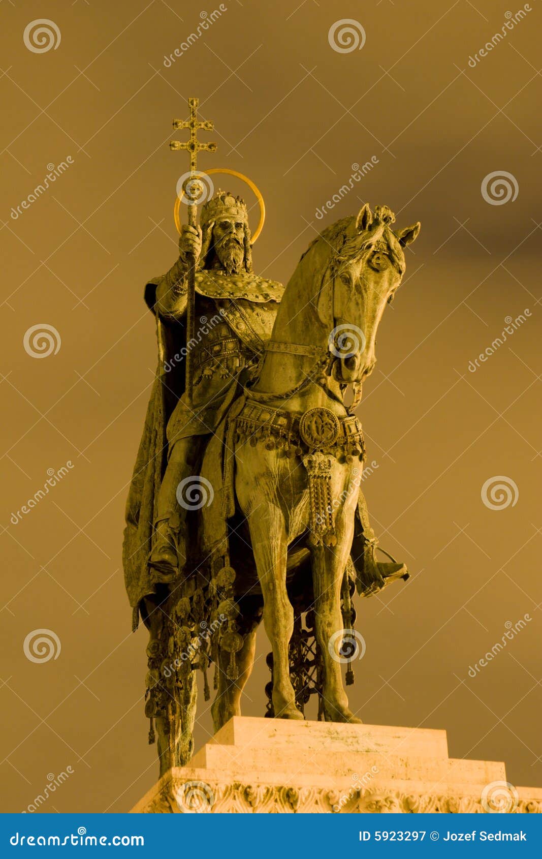 St. Stephen Emperor Statue in Budapest Stock Image - Image of cross ...