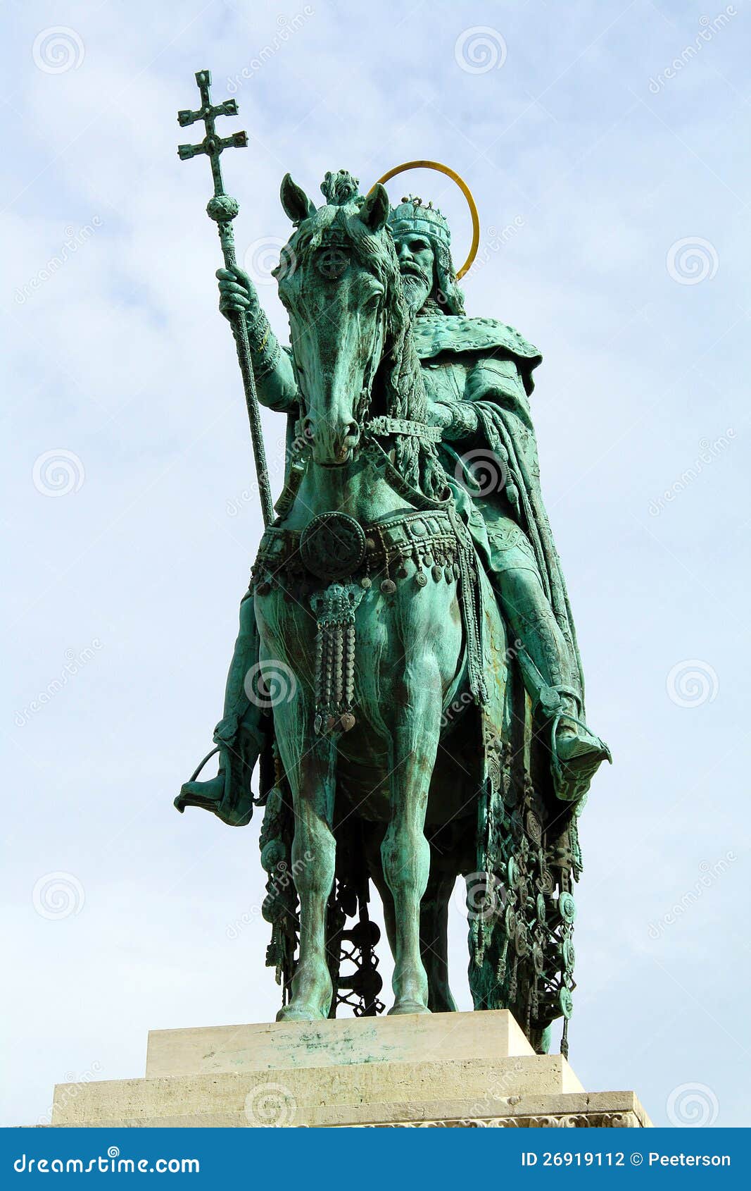 St. Stephen Statue - Frontview Stock Photo - Image of landmark, horse ...
