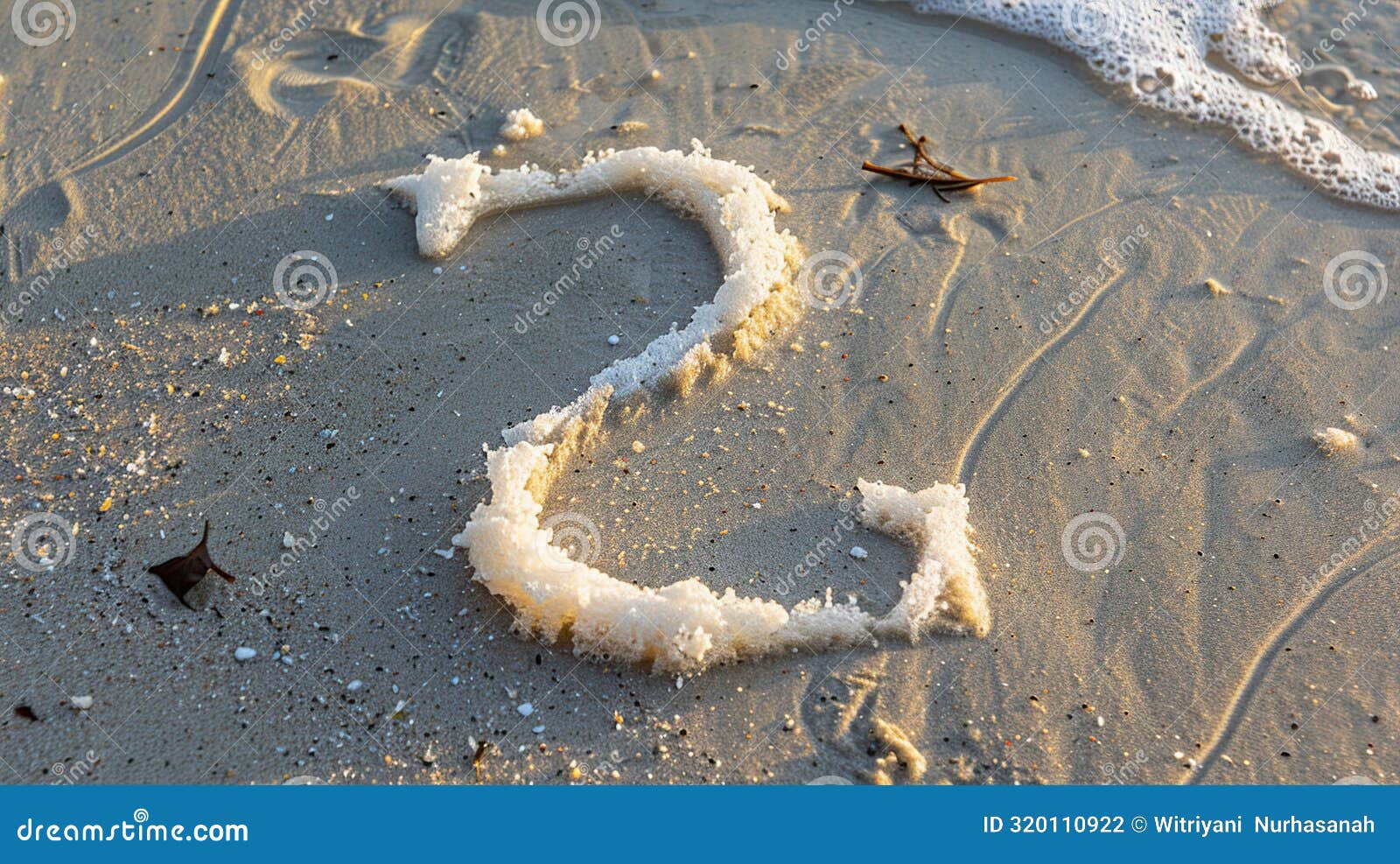 1st Symbol on the Sand on the Beach. Generative Ai Stock Illustration ...
