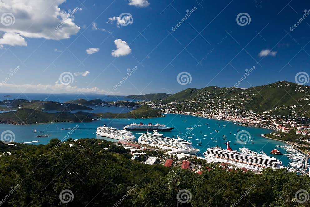 St. Thomas Harbor stock image. Image of harbor, cruise - 4565069