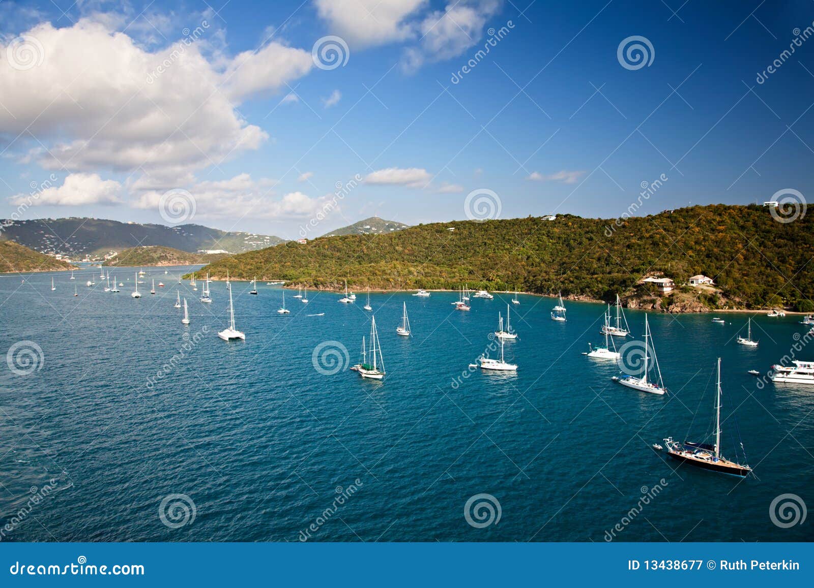 St. Thomas Harbor with Boats Stock Image - Image of relaxation, virgin ...