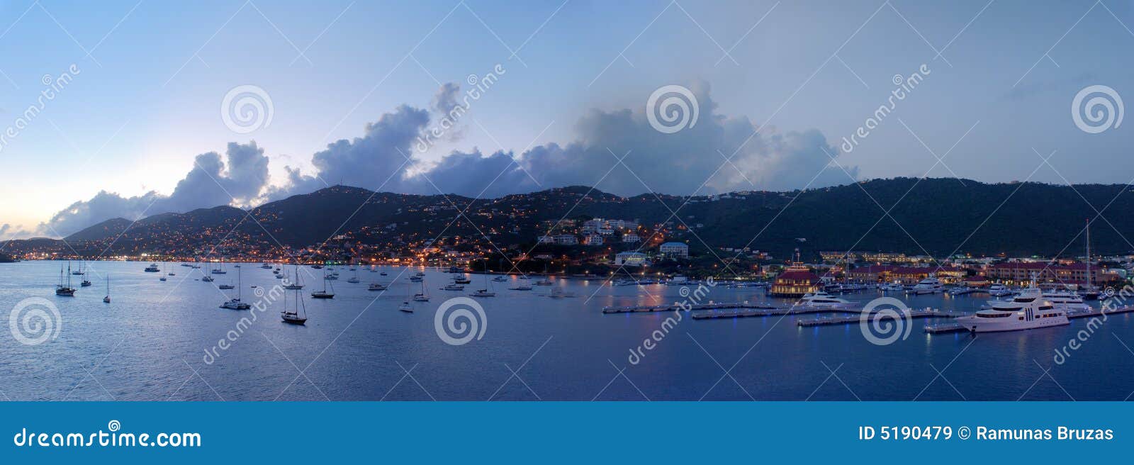 St.Thomas at Night stock image. Image of panorama, scene - 5190479