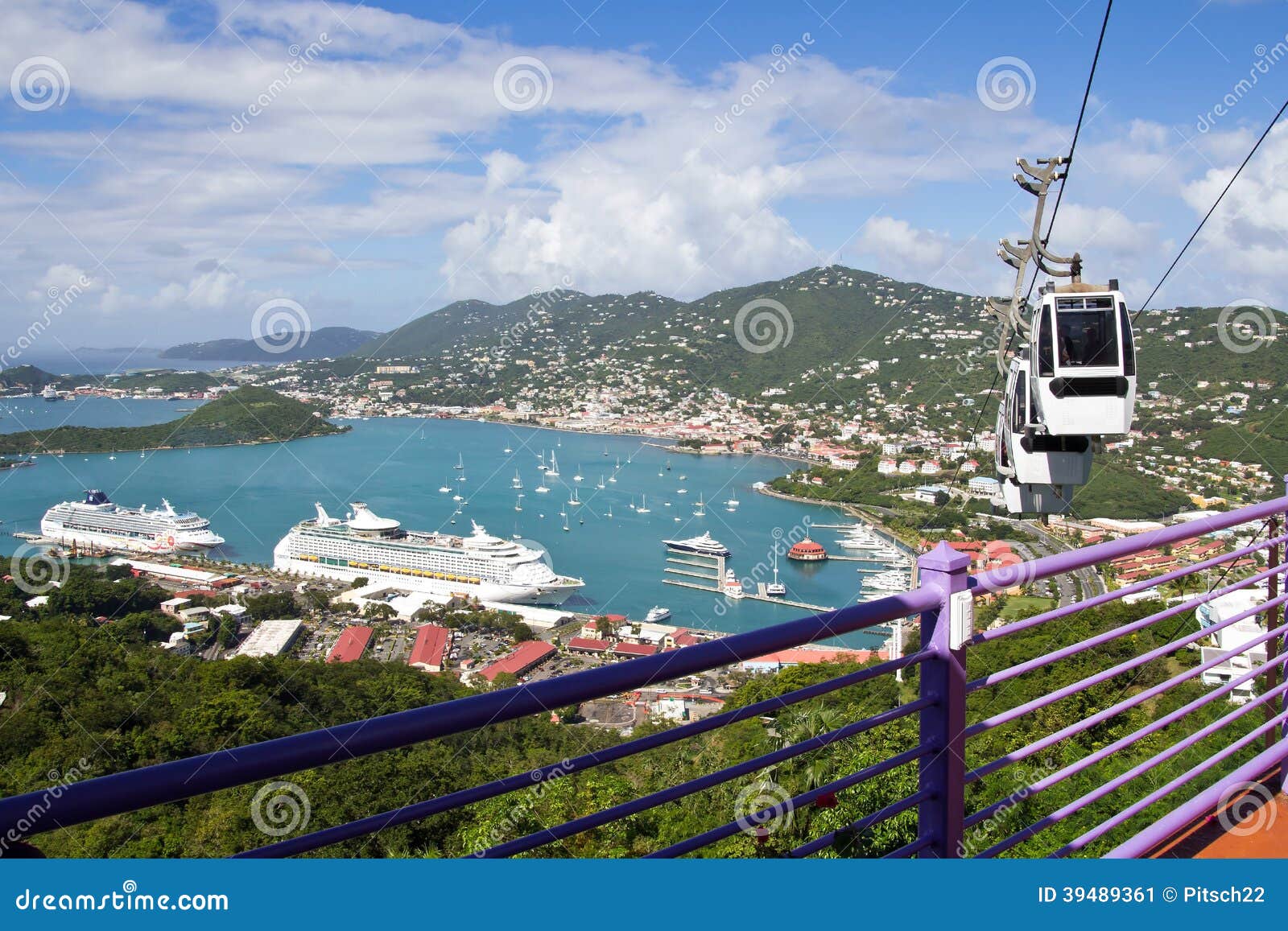 St. Thomas with skyride stock image. Image of charlotte - 39489361