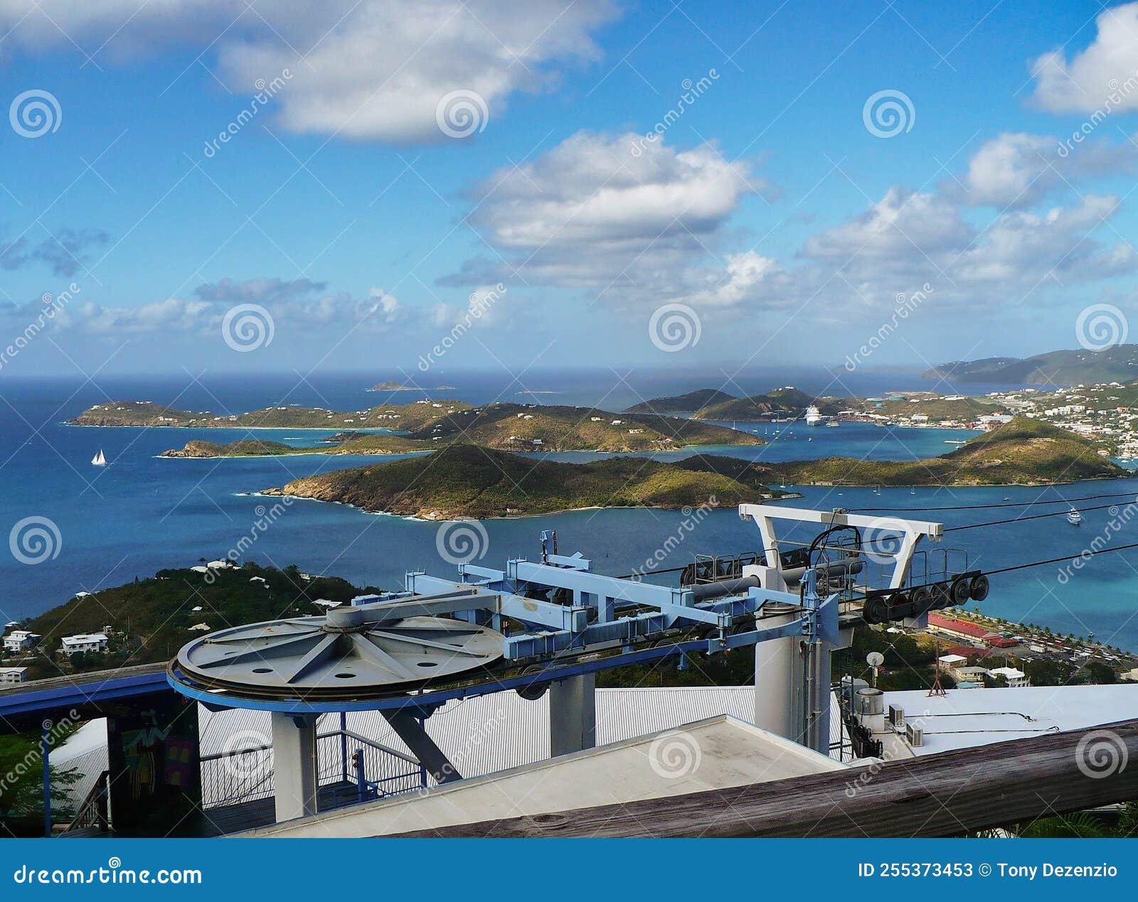 St. Thomas Skyride stock image. Image of paradise, town - 255373453