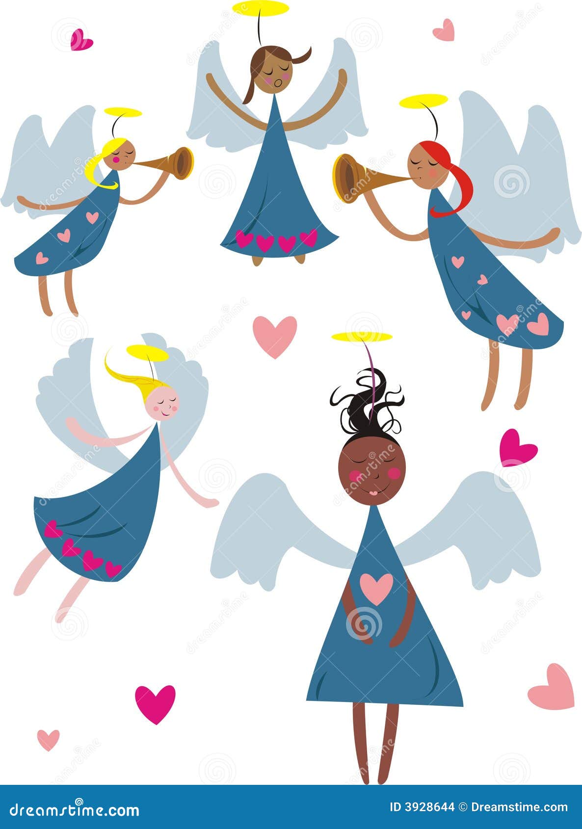 St. Valentine´s angels stock vector. Illustration of decoration - 3928644