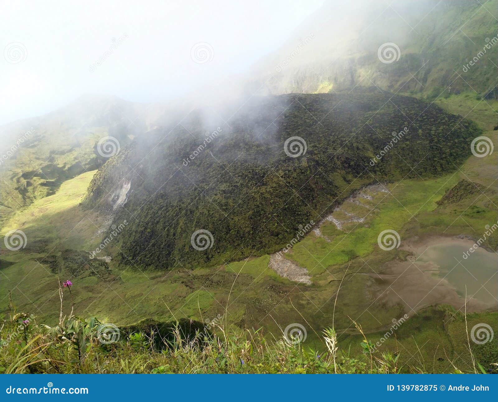 St.Vincent and the Grenadines La Soufriere Volcano Crator Stock Image ...