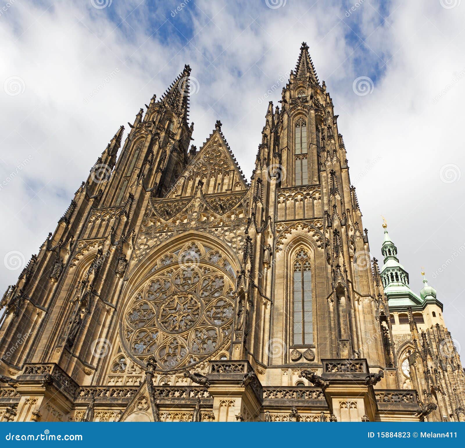 St. Vitus Cathedral, Prague Castle Stock Image - Image of capital ...