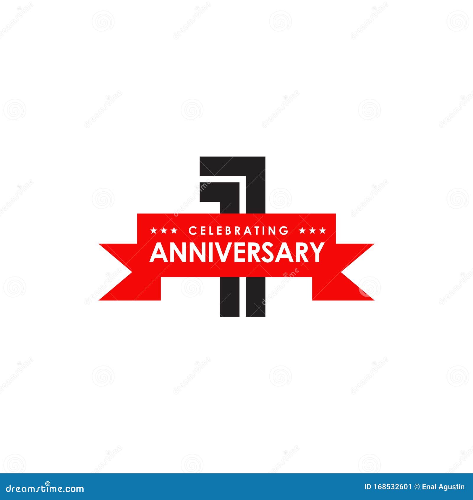 1st Year Anniversary Logo Design Vector Template Stock Vector ...