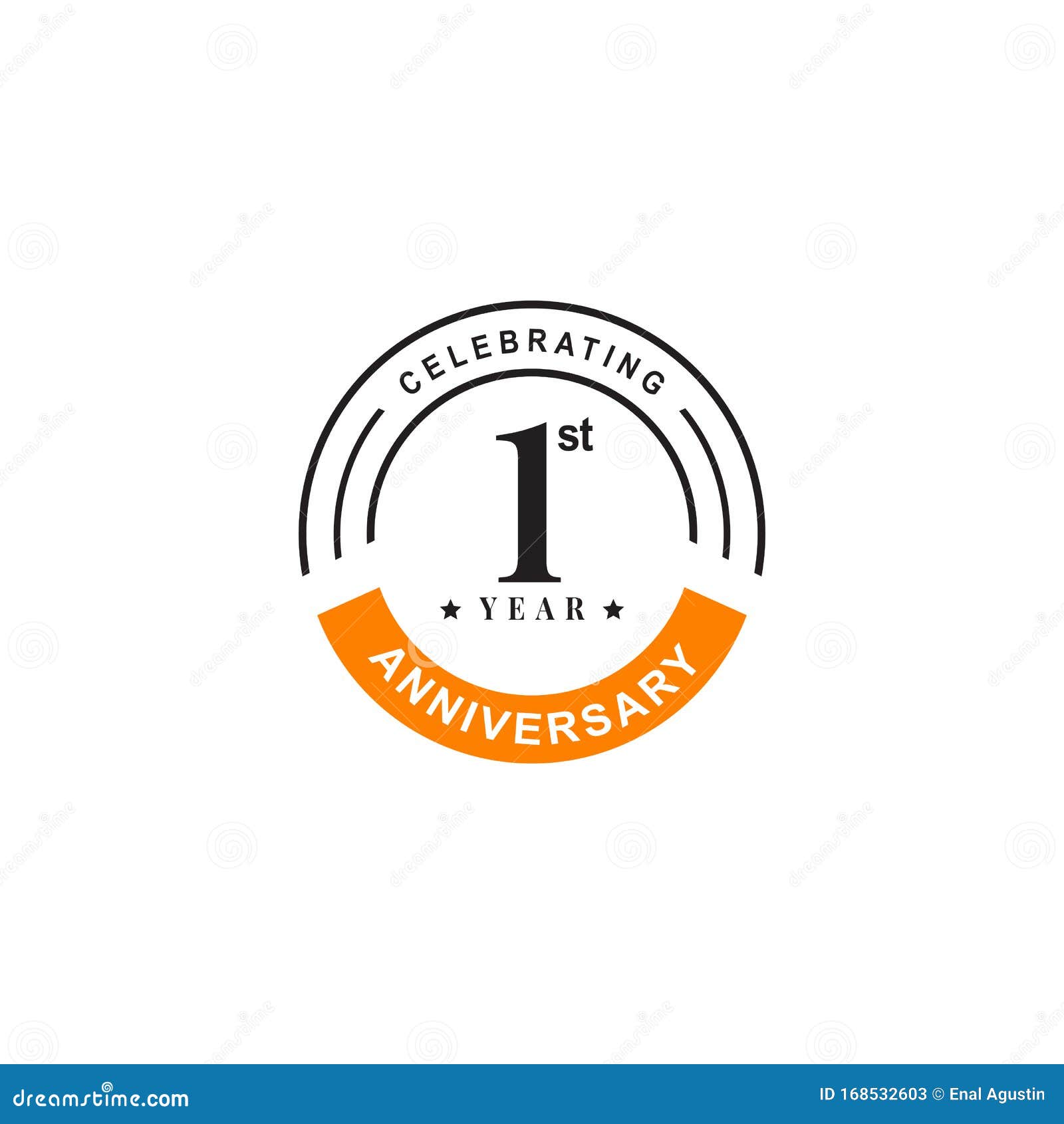 1st Year Anniversary Logo Design Vector Template Stock Vector ...