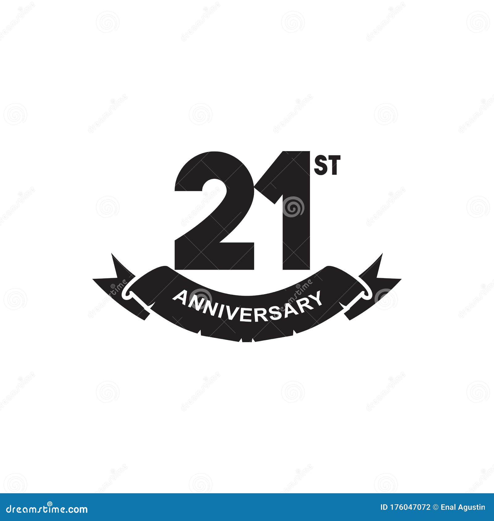 21st Year Anniversary Logo Design Vector Template Stock Vector ...
