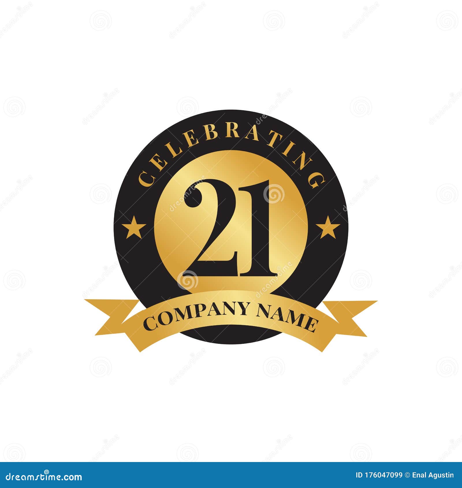 21st Year Anniversary Logo Design Vector Template Stock Vector ...