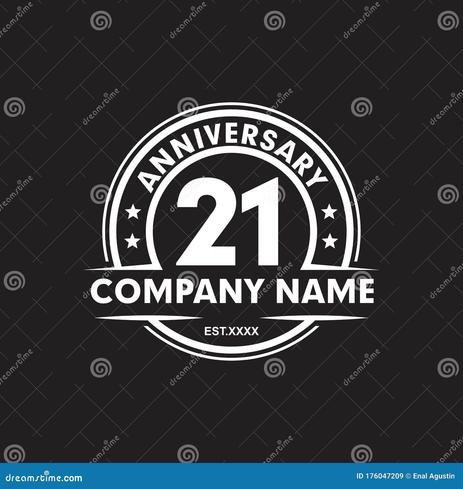 21st Year Anniversary Logo Design Vector Template Stock Vector ...