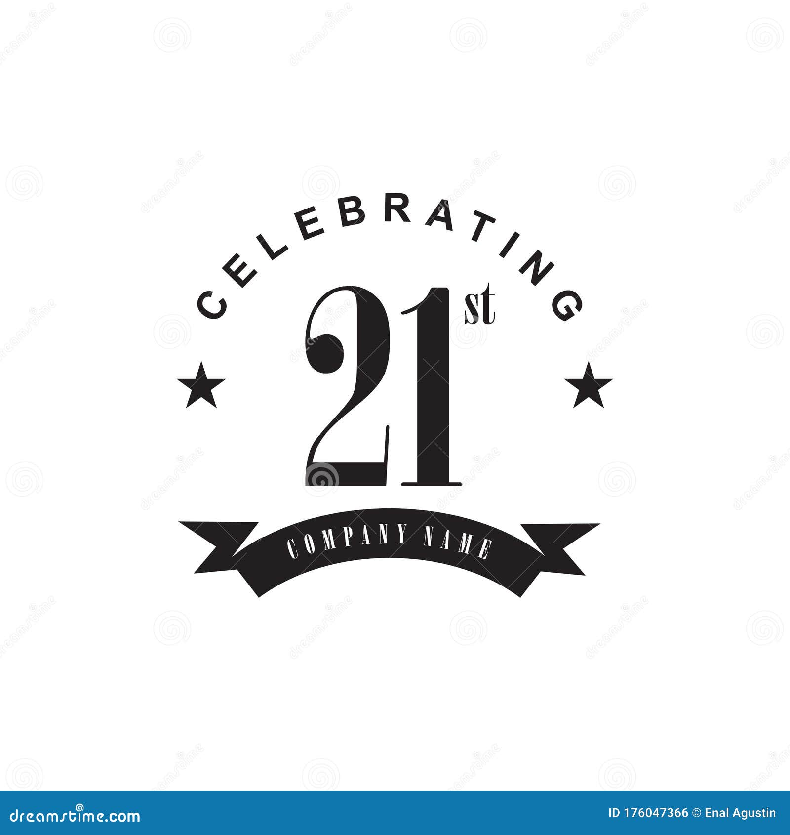 21st Year Anniversary Logo Design Vector Template Stock Vector ...