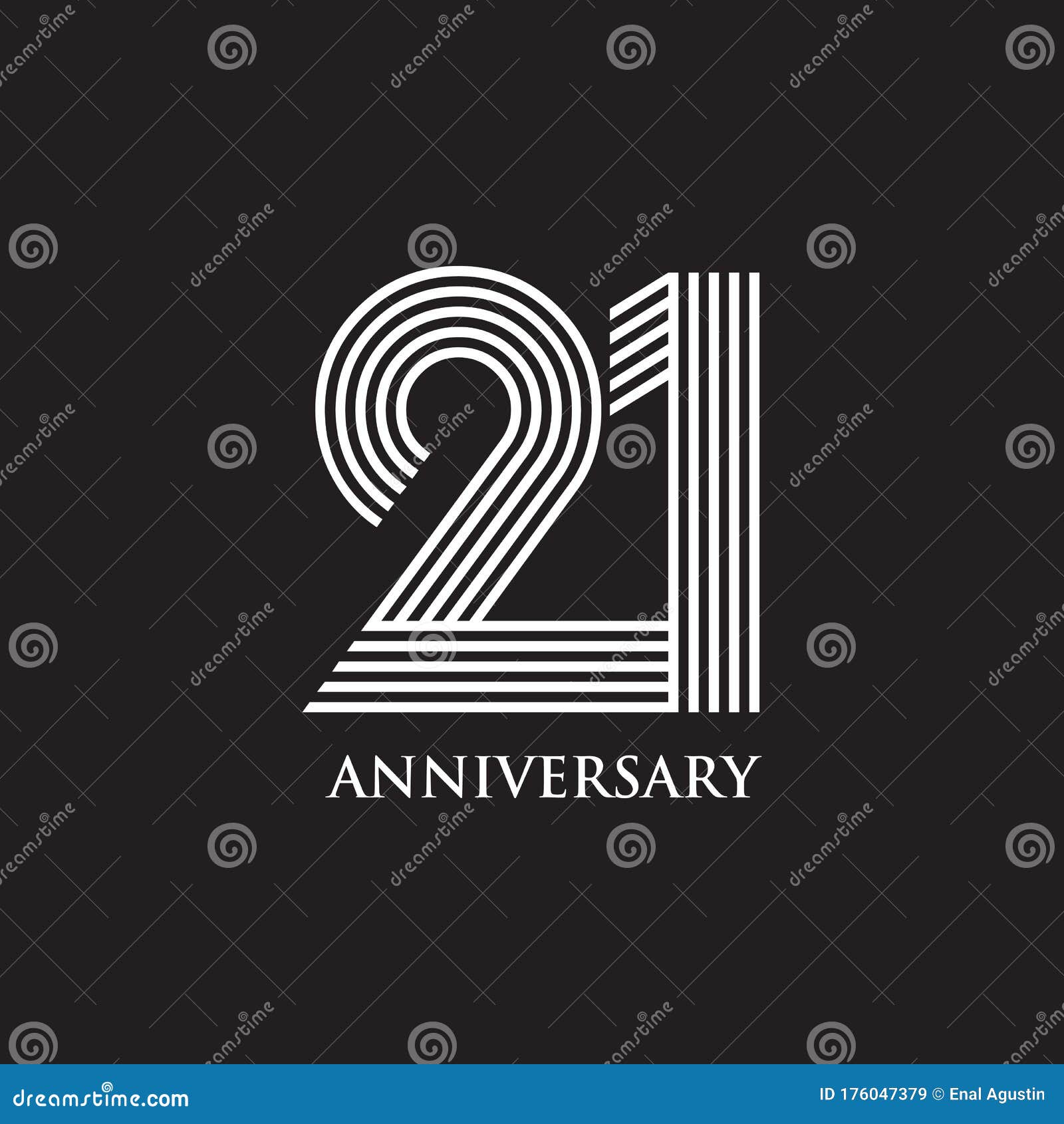 21st Year Anniversary Logo Design Vector Template Stock Vector ...