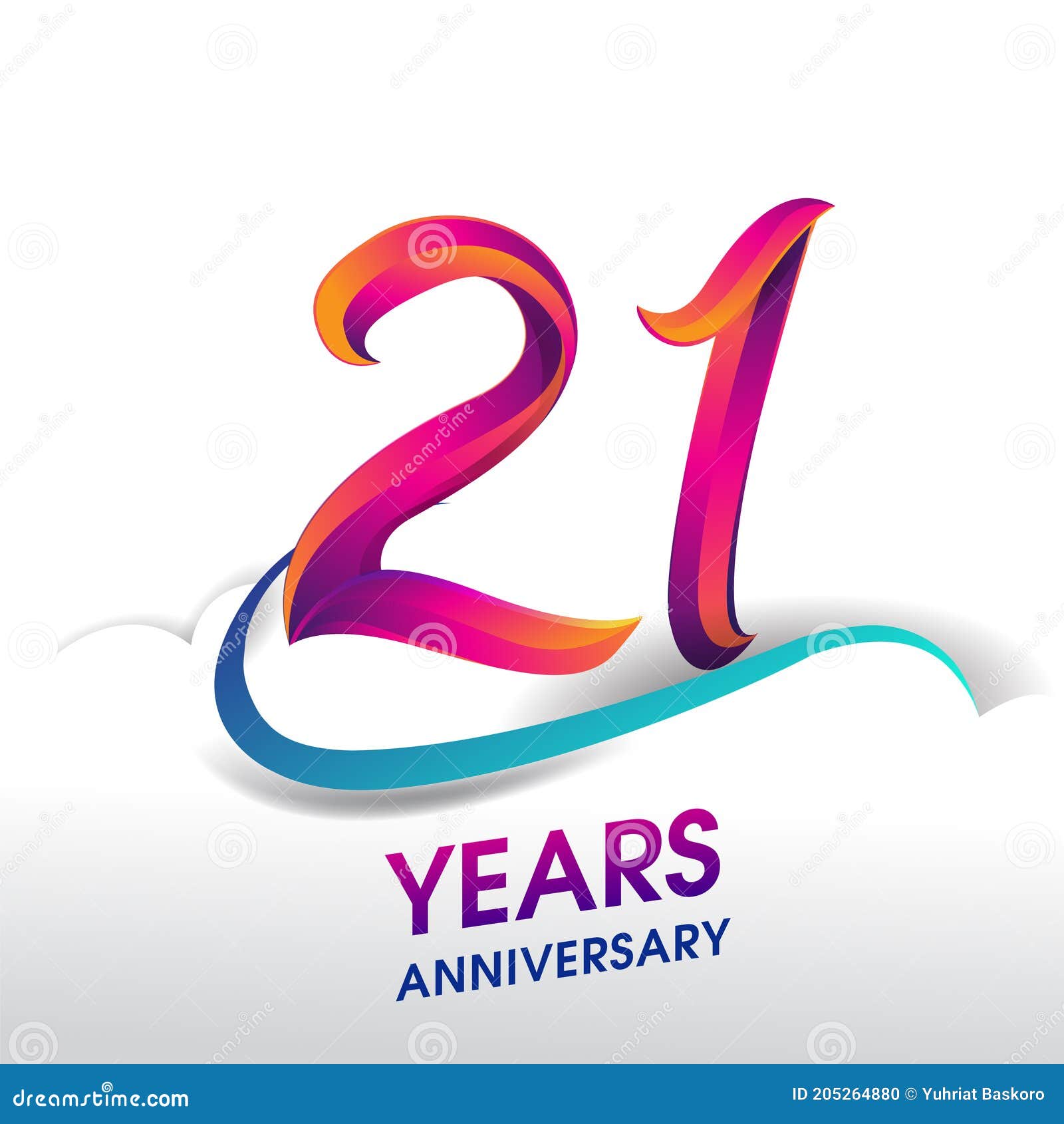 21st Years Anniversary Celebration Logo, Birthday Vector Design Stock ...