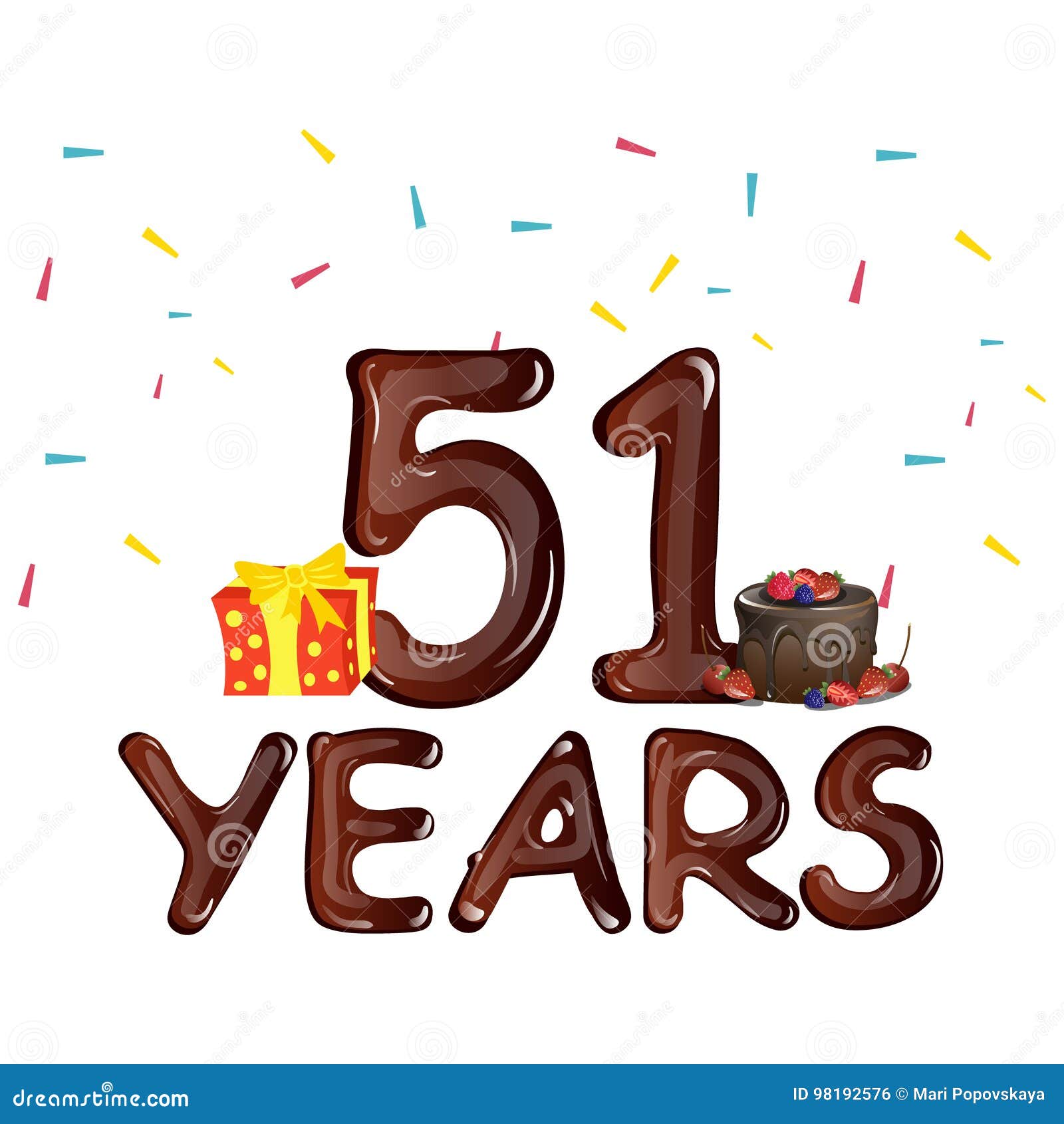 51st Year Anniversary Background Cartoon Vector | CartoonDealer.com ...