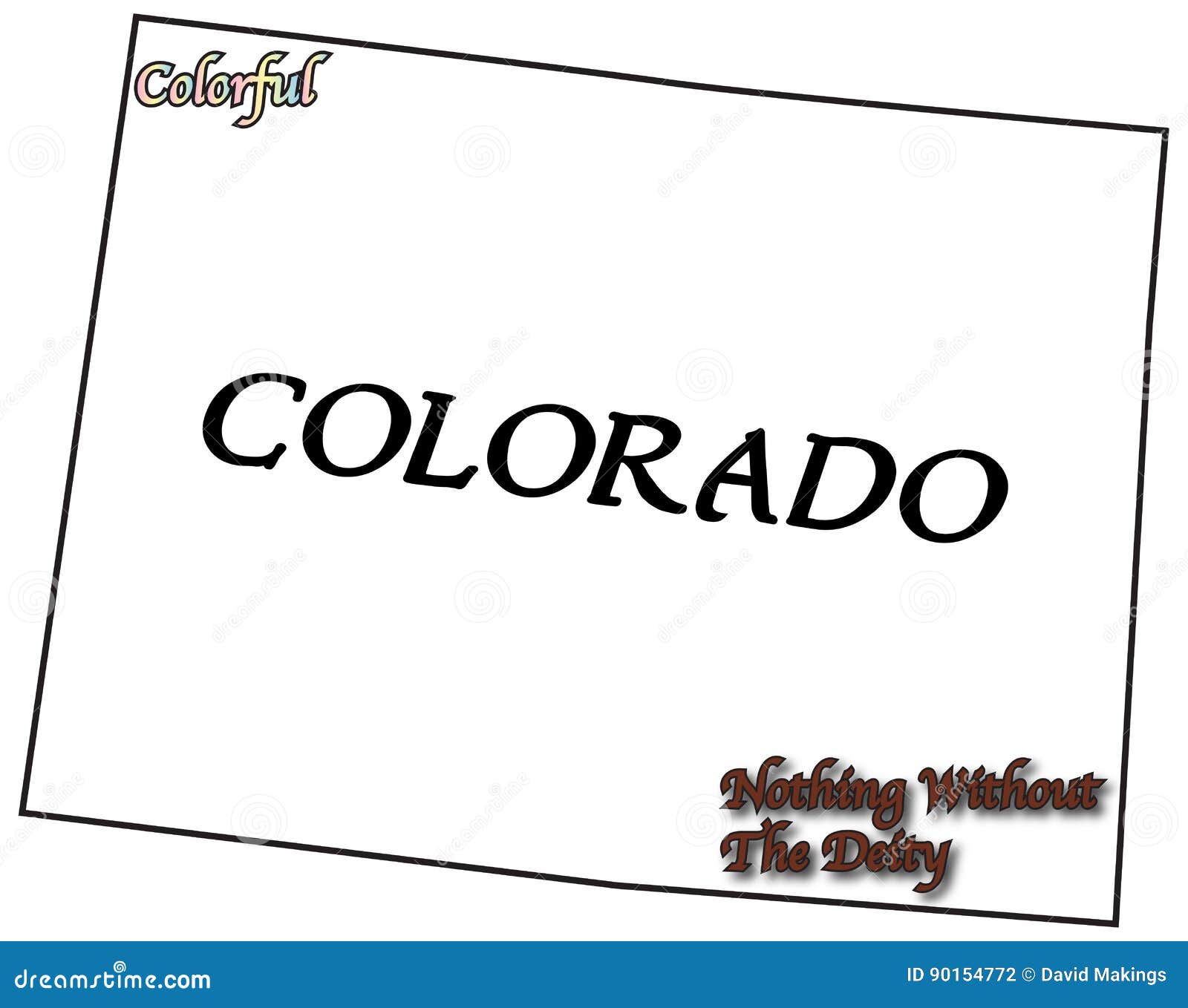 Staat Colorado-Motto Und Slogan Stock Abbildung - Illustration von ...
