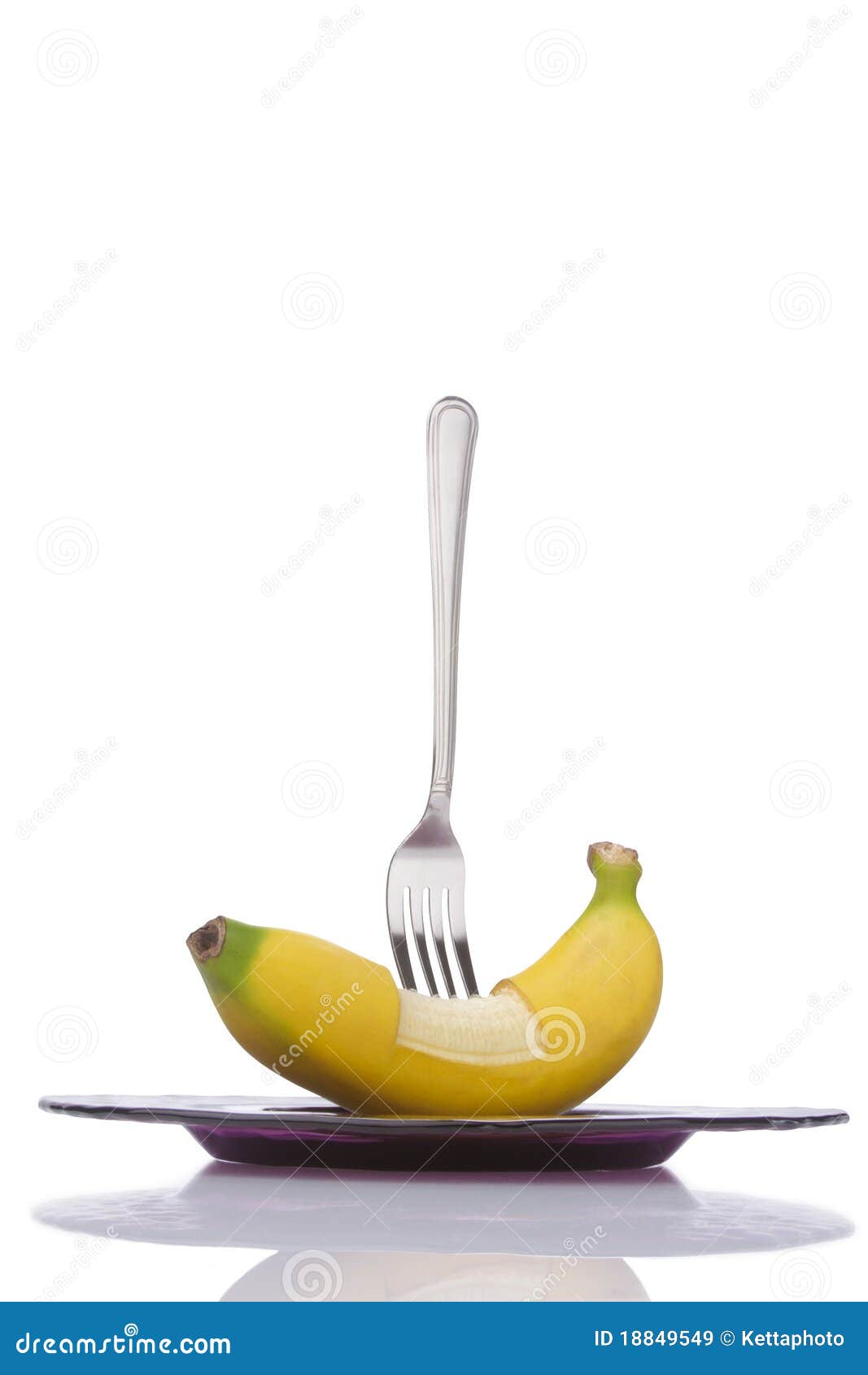 Stab banana with fork stock image. Image of banana, open - 18849549