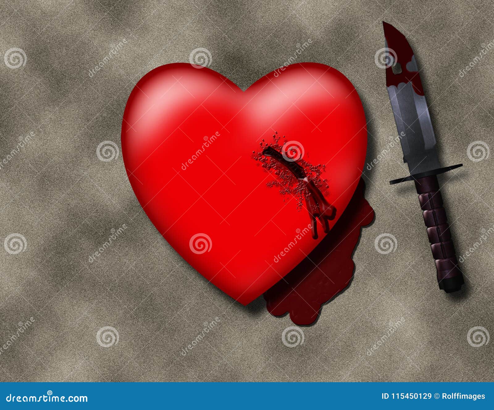 Stabbed Heart stock illustration. Illustration of knife - 115450129