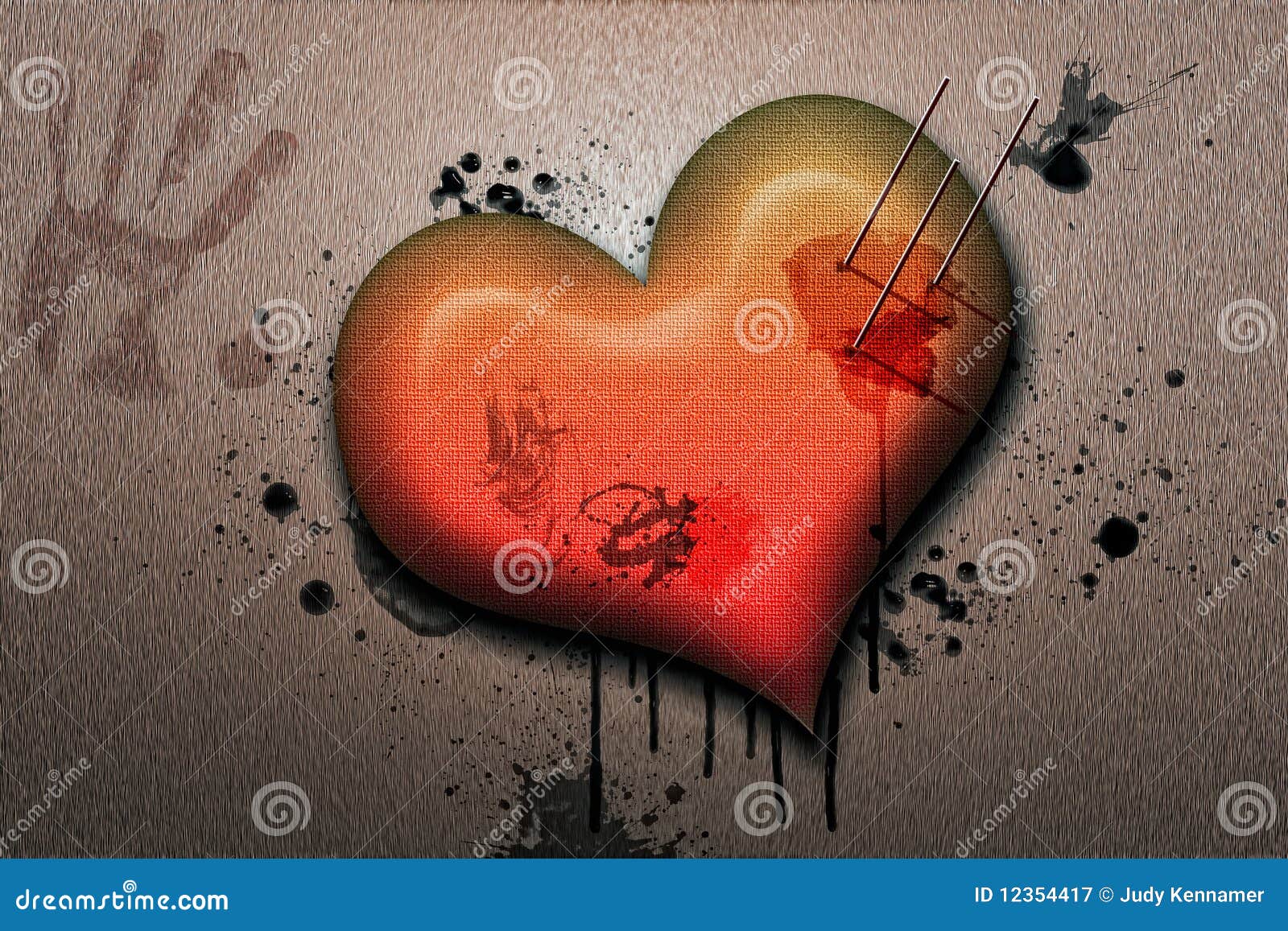 Stabbed heart illustration stock illustration. Illustration of icon ...