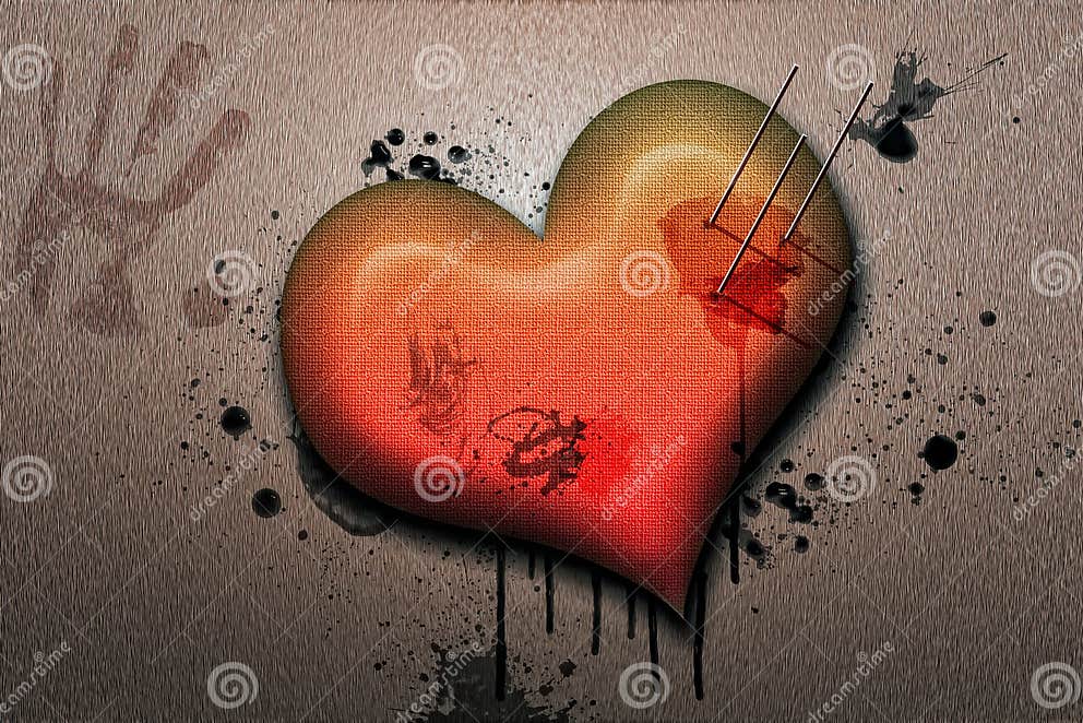 Stabbed heart illustration stock illustration. Illustration of icon ...