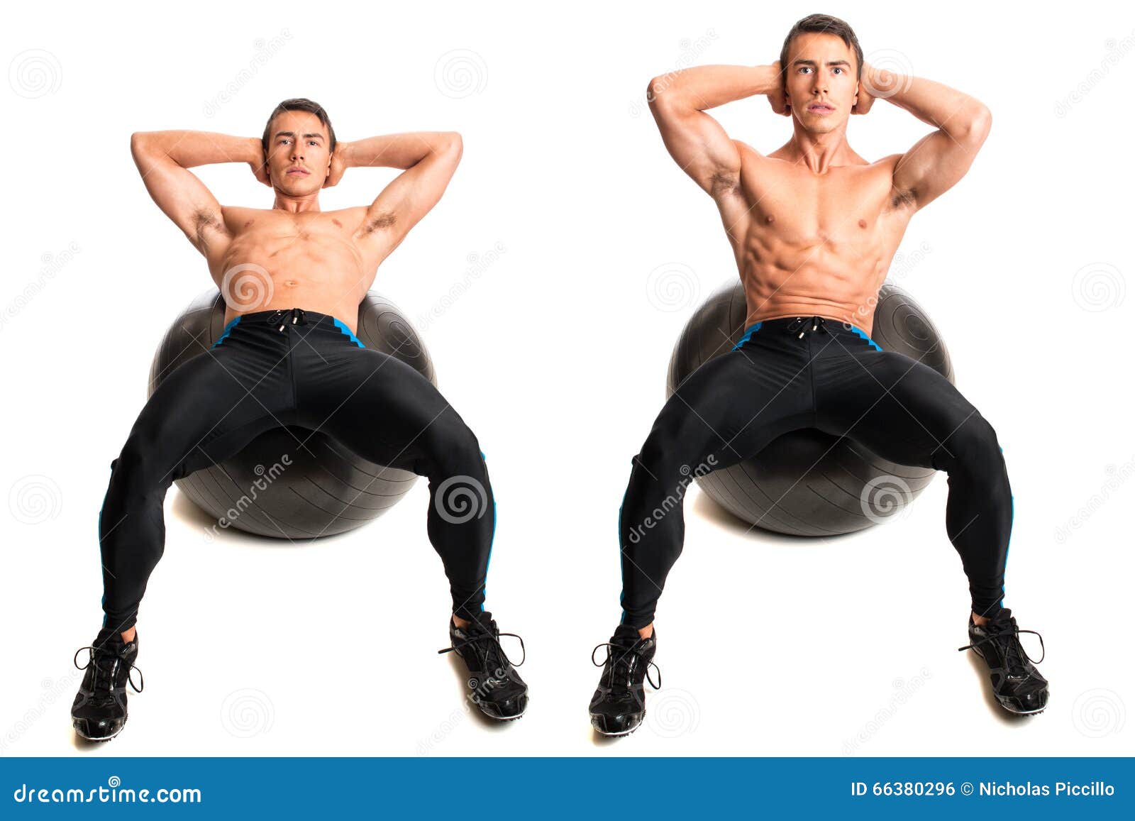 Stability Ball Exercise stock photo. Image of athlete - 66380296