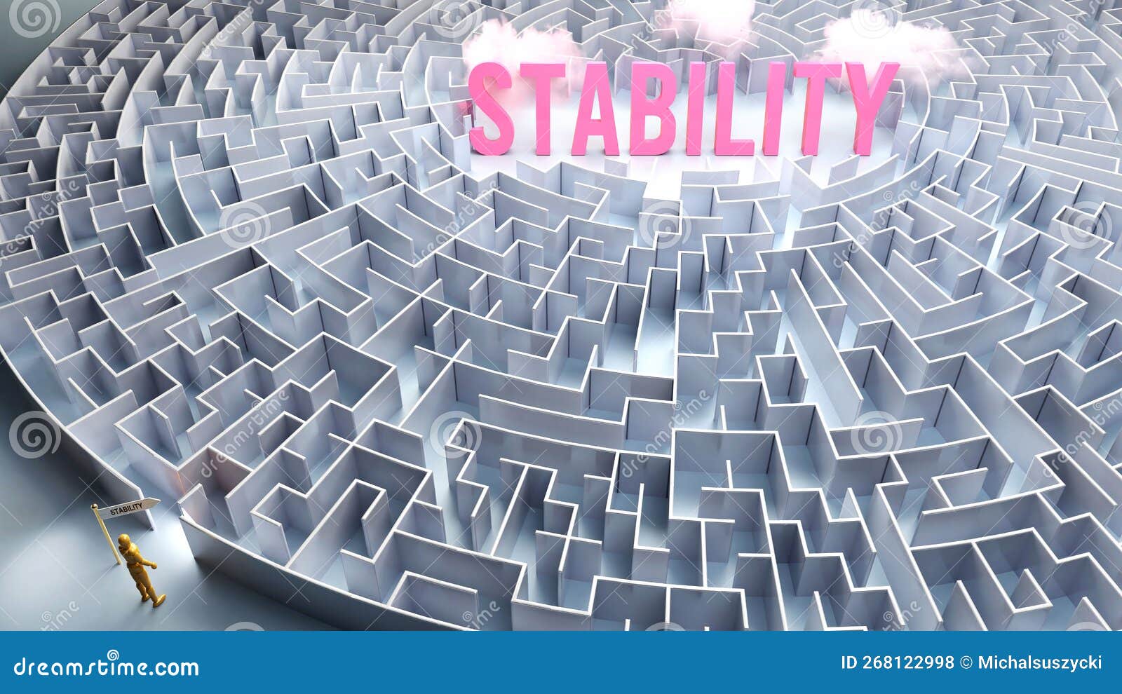 Stability and a Difficult Path To Reach it Stock Illustration ...
