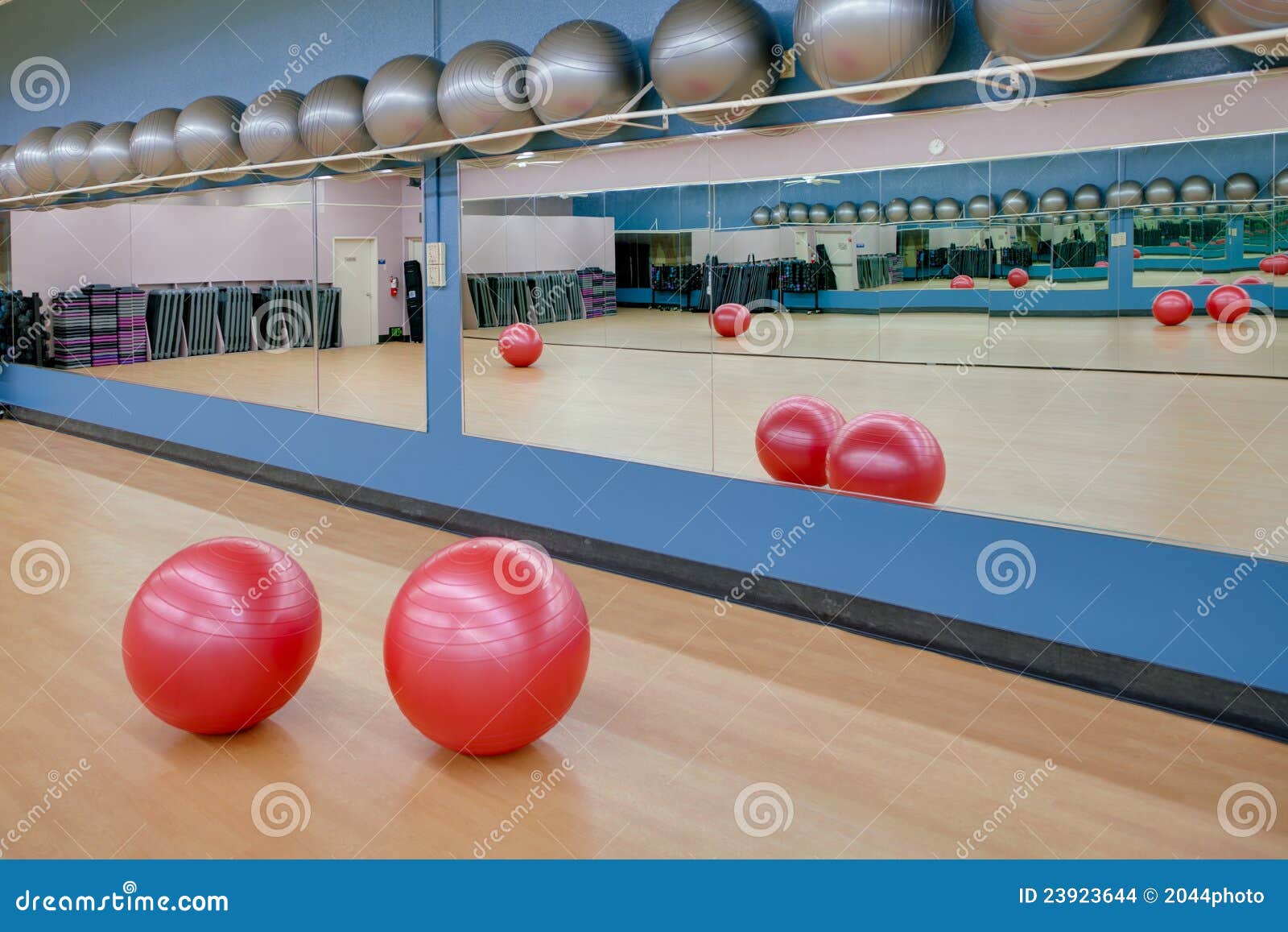 Stability Exercise Balls in Gym Stock Photo - Image of train, strength ...