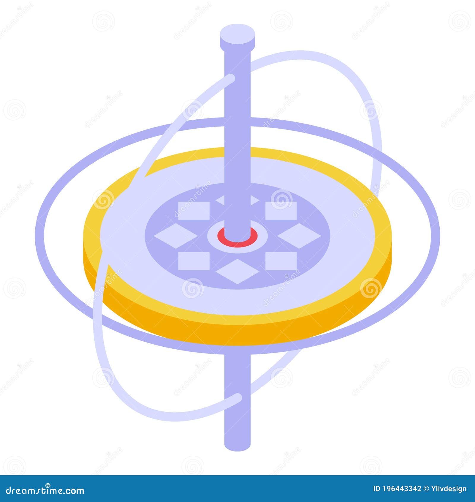Gyroscope Icon Of 3 Types Color, Black And White, Outline. Isolated ...