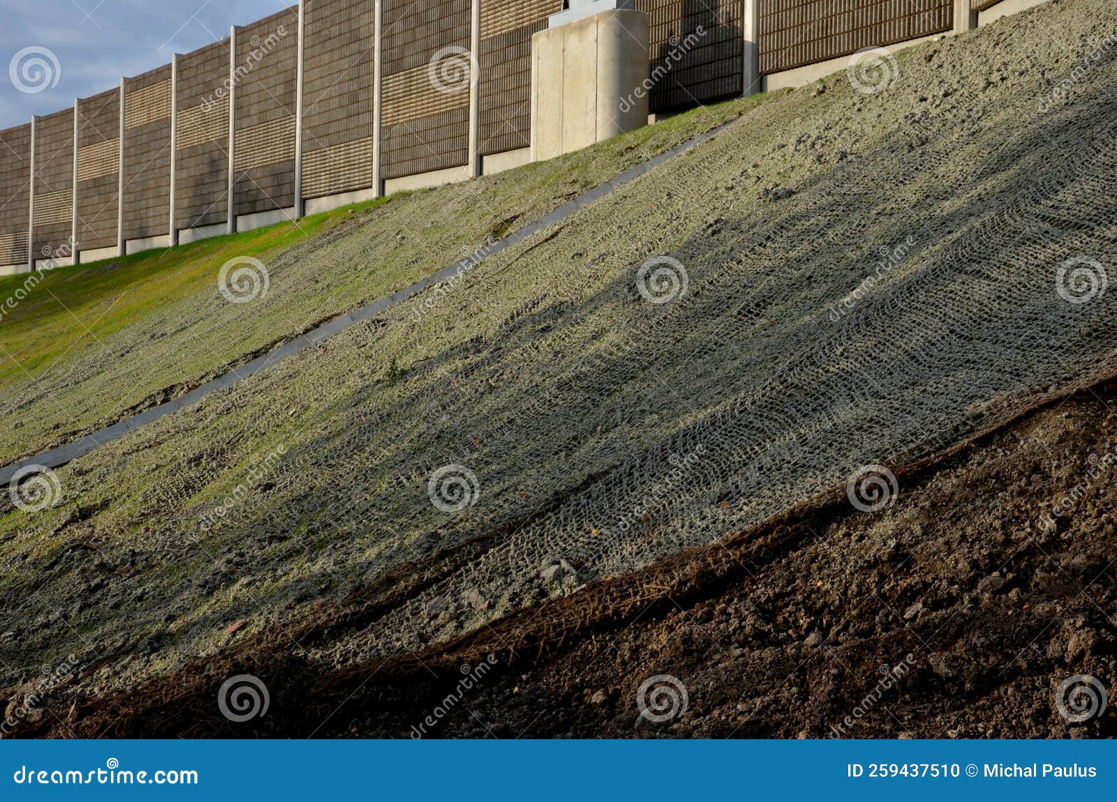 Stabilization of Slopes by Hydro Sowing. Mixture Editorial Image ...