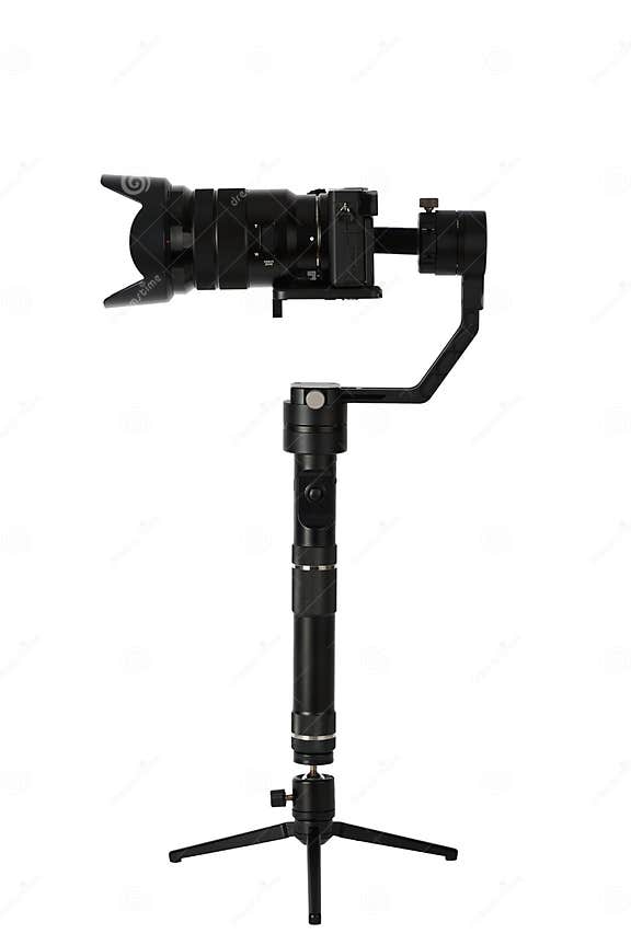 Stabilization System with 3-axis Gimbals & Mirrorless Camera Stock ...