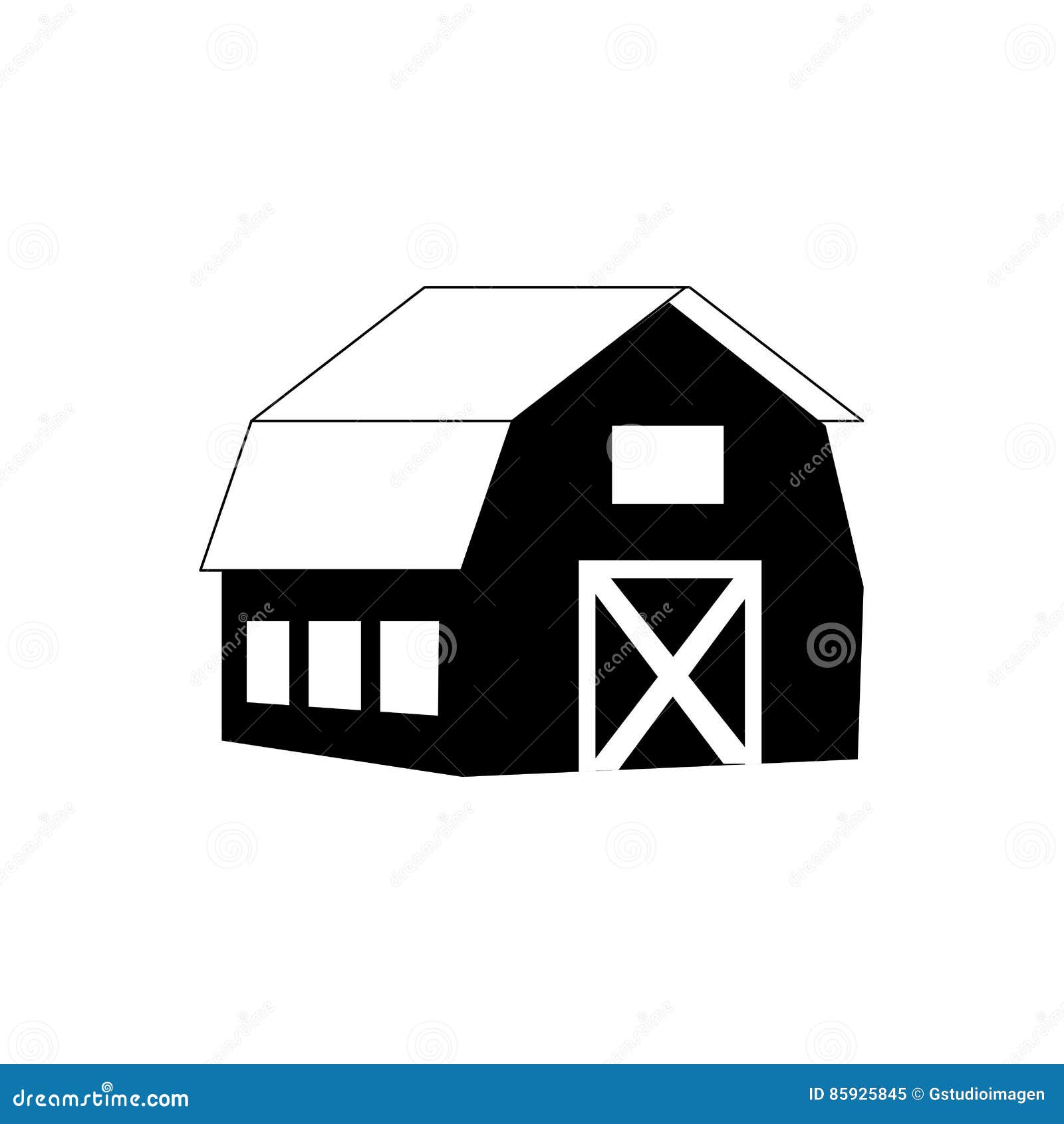 Stable building farm icon stock vector. Illustration of stable - 85925845