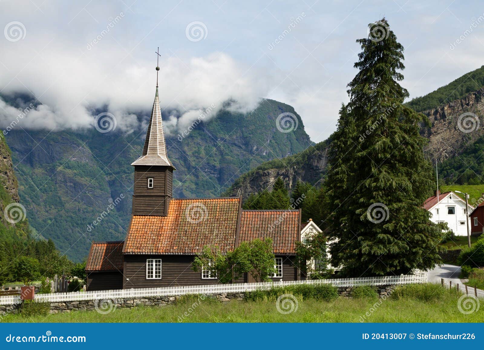 Stable church in Flam stock image. Image of travel, stable - 20413007