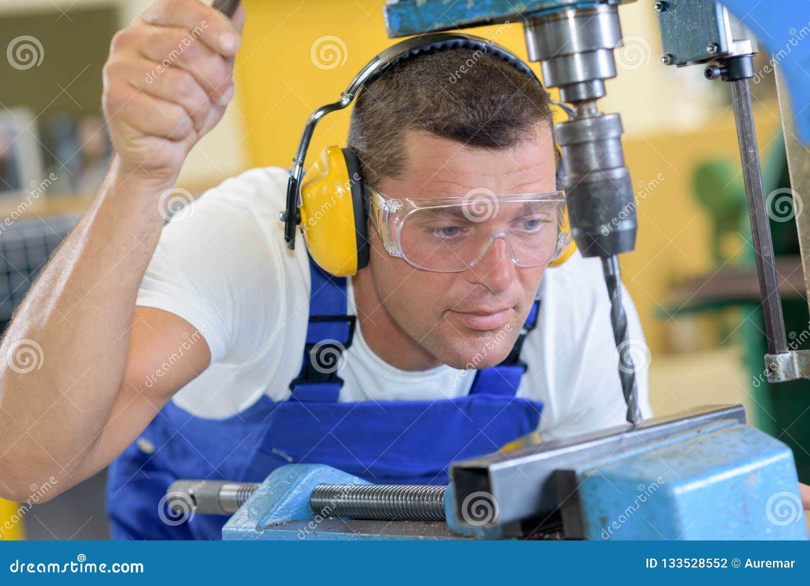 Stable Drilling Machine with Operator Stock Photo - Image of machine ...