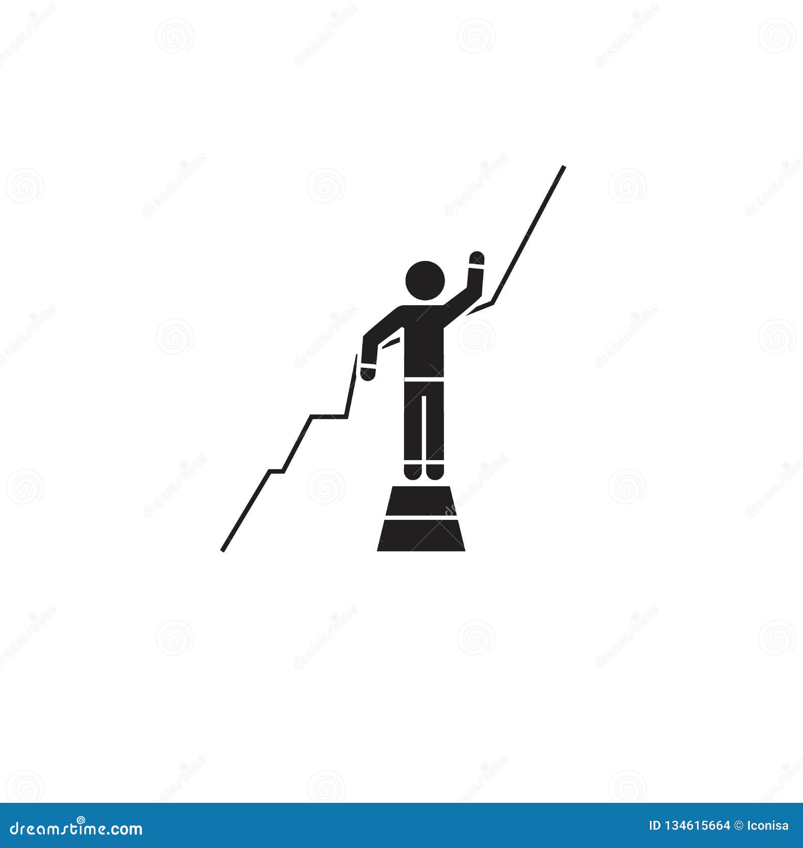 Stable Growth Black Vector Concept Icon. Stable Growth Flat ...