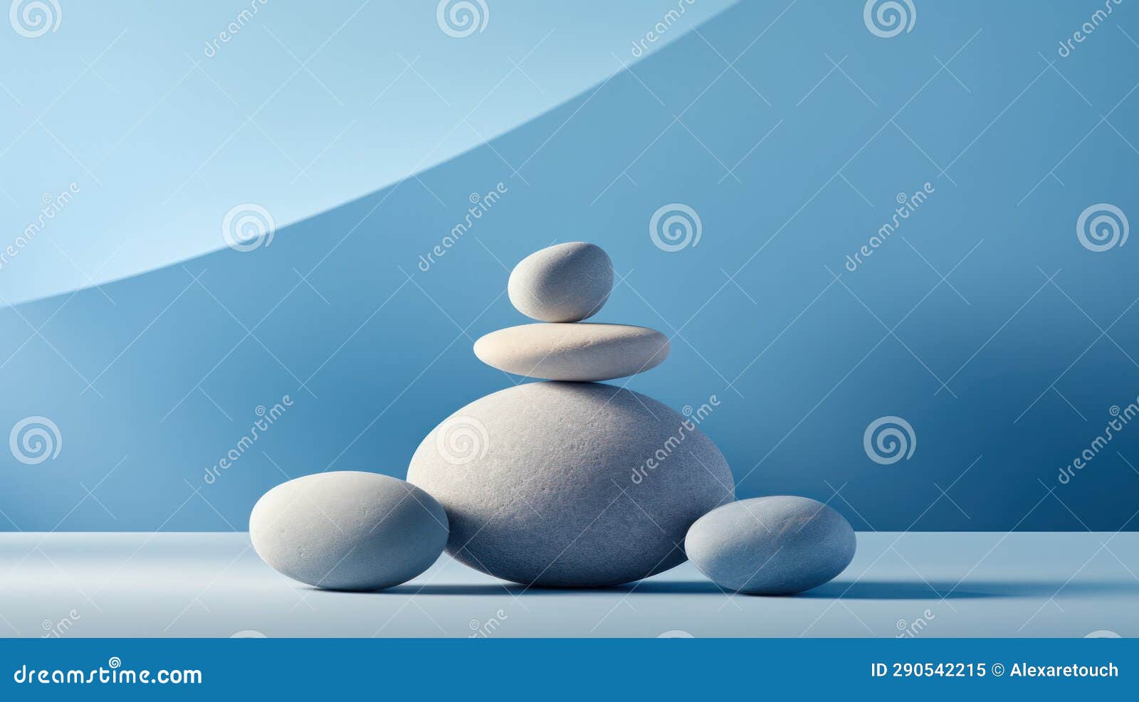 Stable Harmonious Composition of Stones, on a Soft Blue Background ...