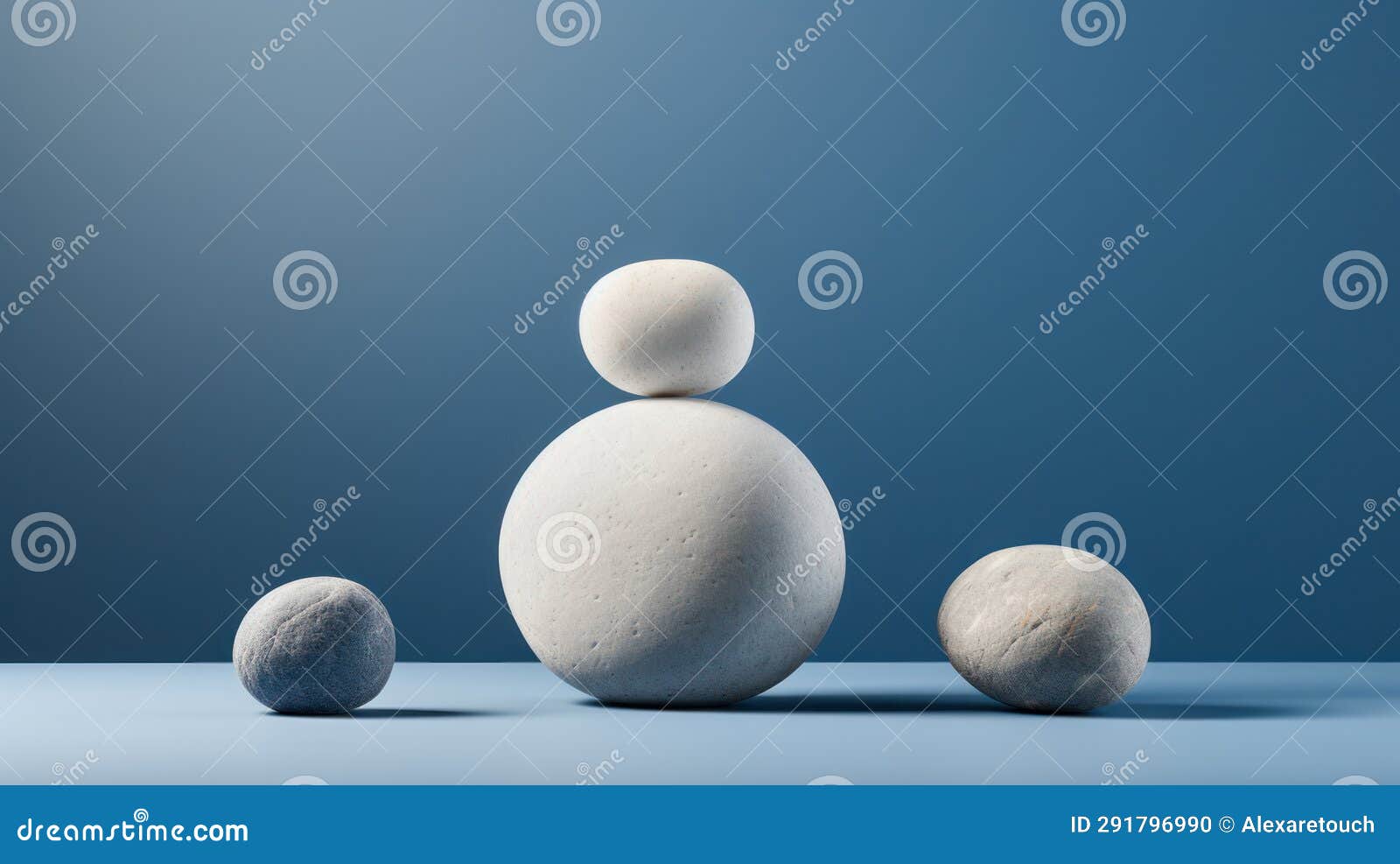 Stable Harmonious Composition of Stones, on a Soft Blue Background ...