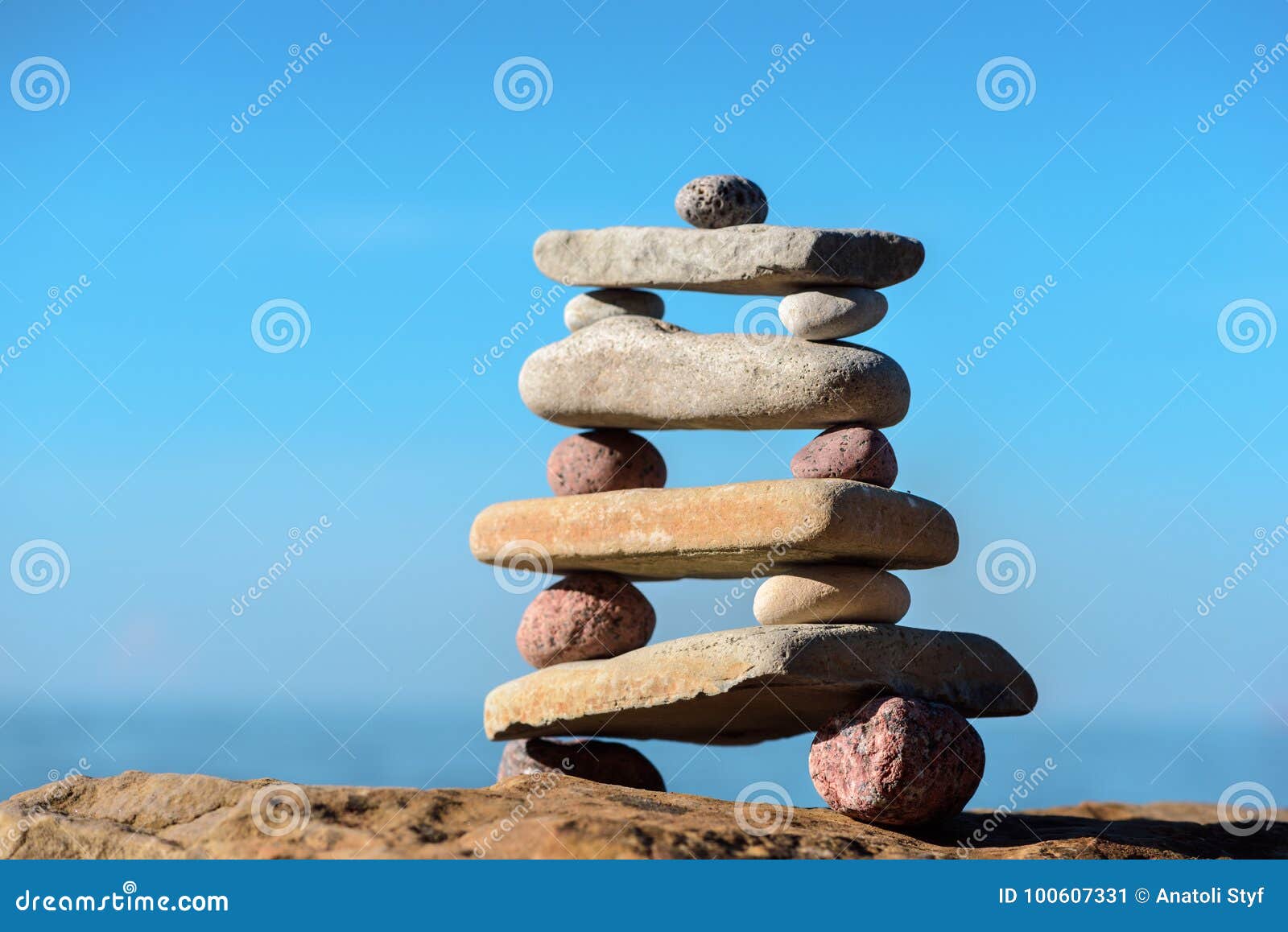 Stable stack of pebbles stock image. Image of seacoast - 100607331