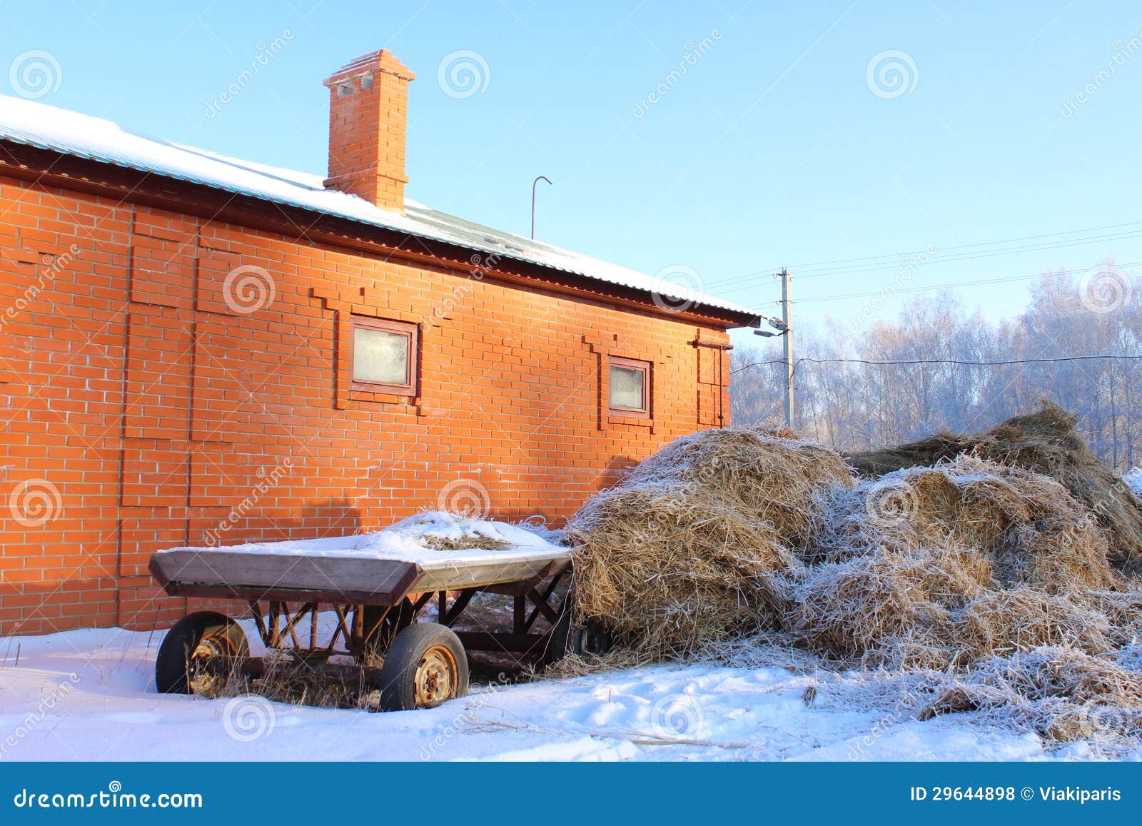 Stable in winter stock photo. Image of stable, village - 29644898
