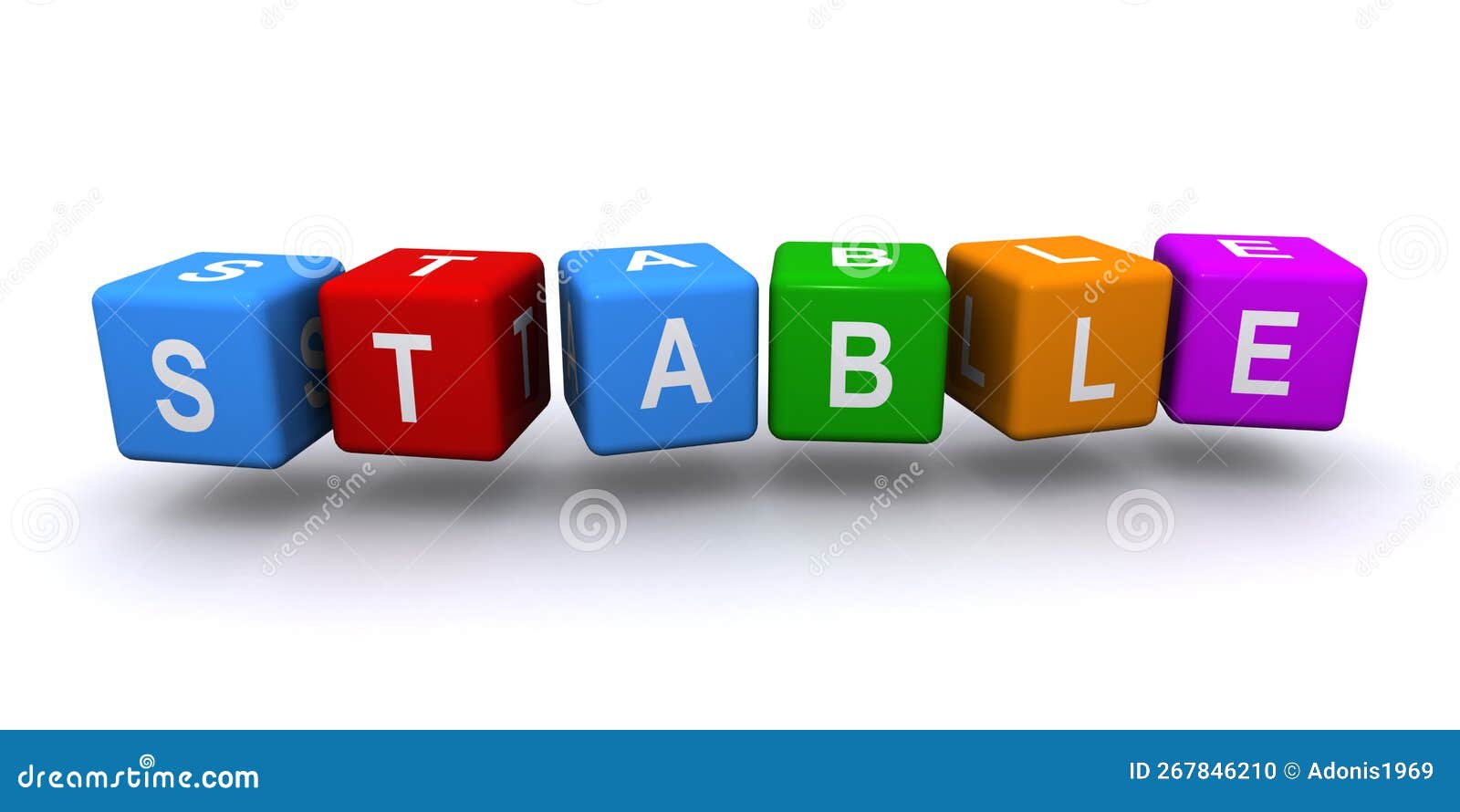 Stable word block on white stock illustration. Illustration of covering ...