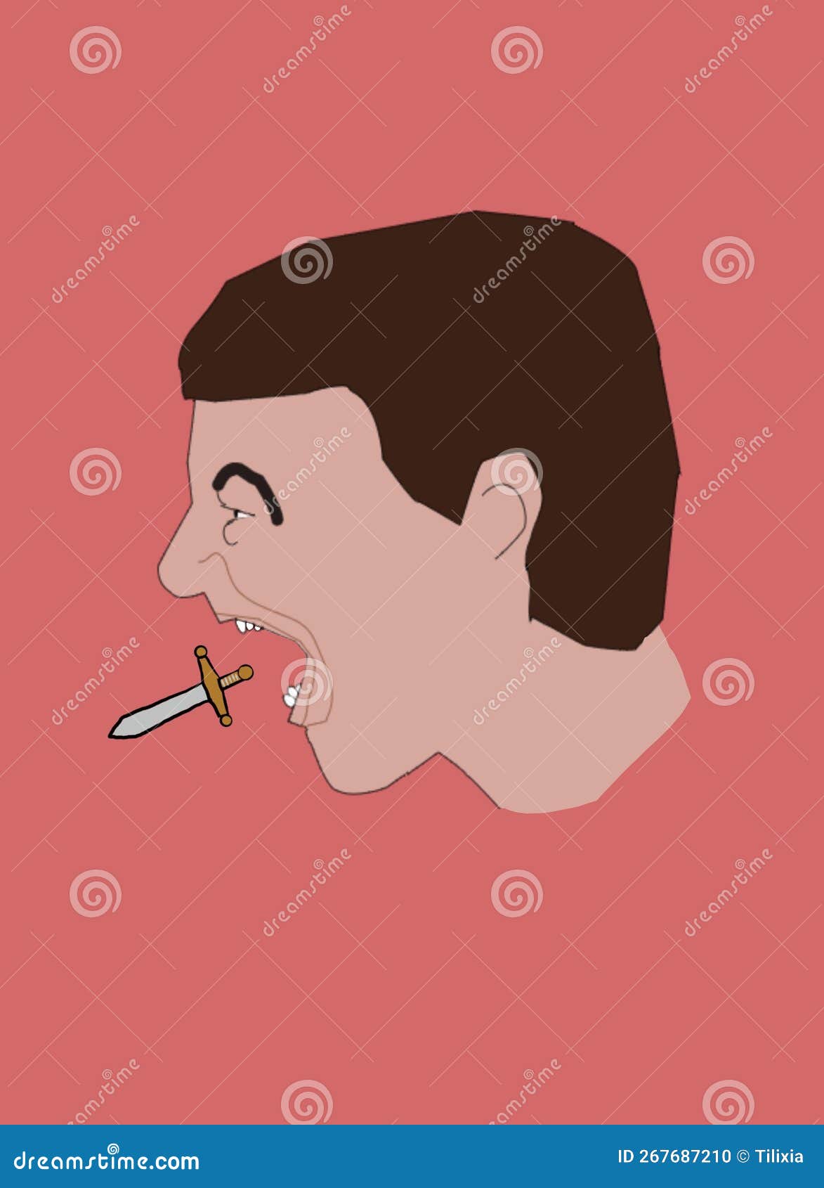 Thoughtless Speech, the Stabs of a Sword Stock Illustration ...