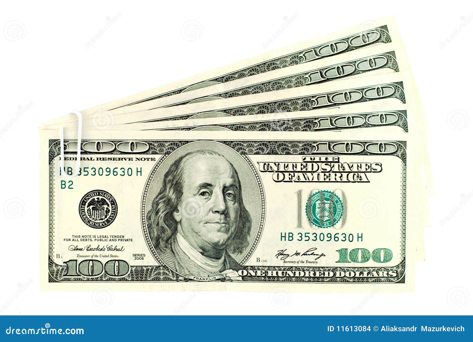 Stack of $100 banknotes stock photo. Image of american - 11613084
