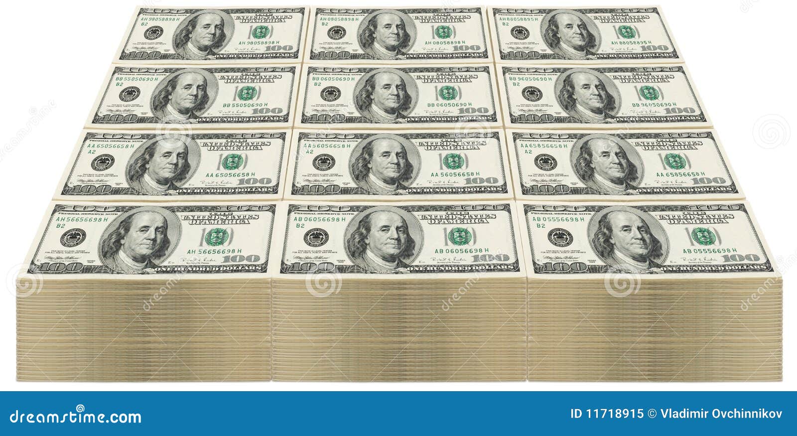 Stack of $100 bills stock image. Image of dollar, abundance - 11718915
