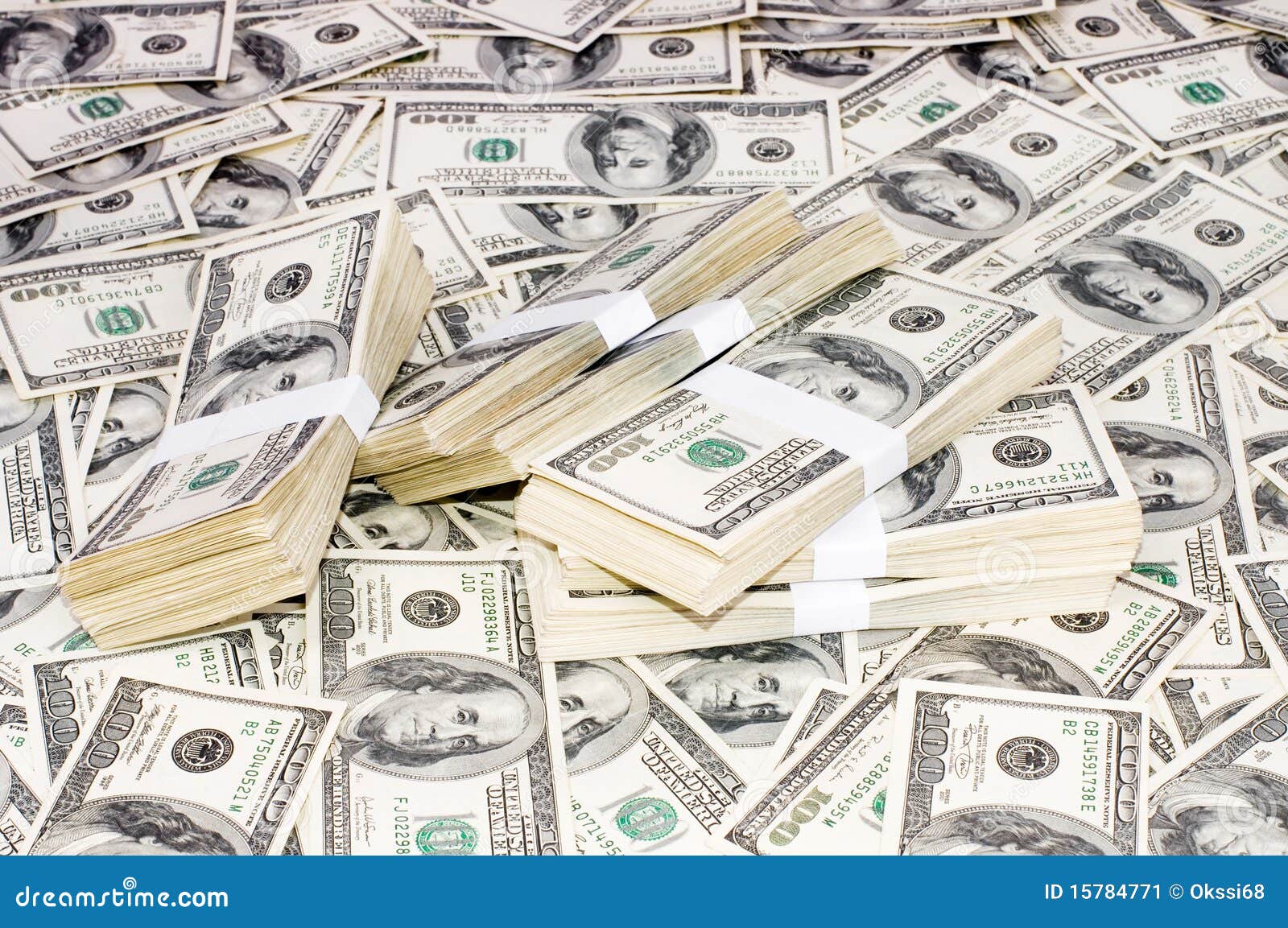 Stack of $100 bills stock image. Image of wealth, mint - 15784771